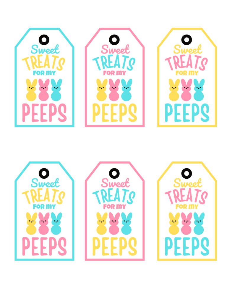 Sweet Treats for My Peeps Free Printable Gift Tags - Baking You Happier