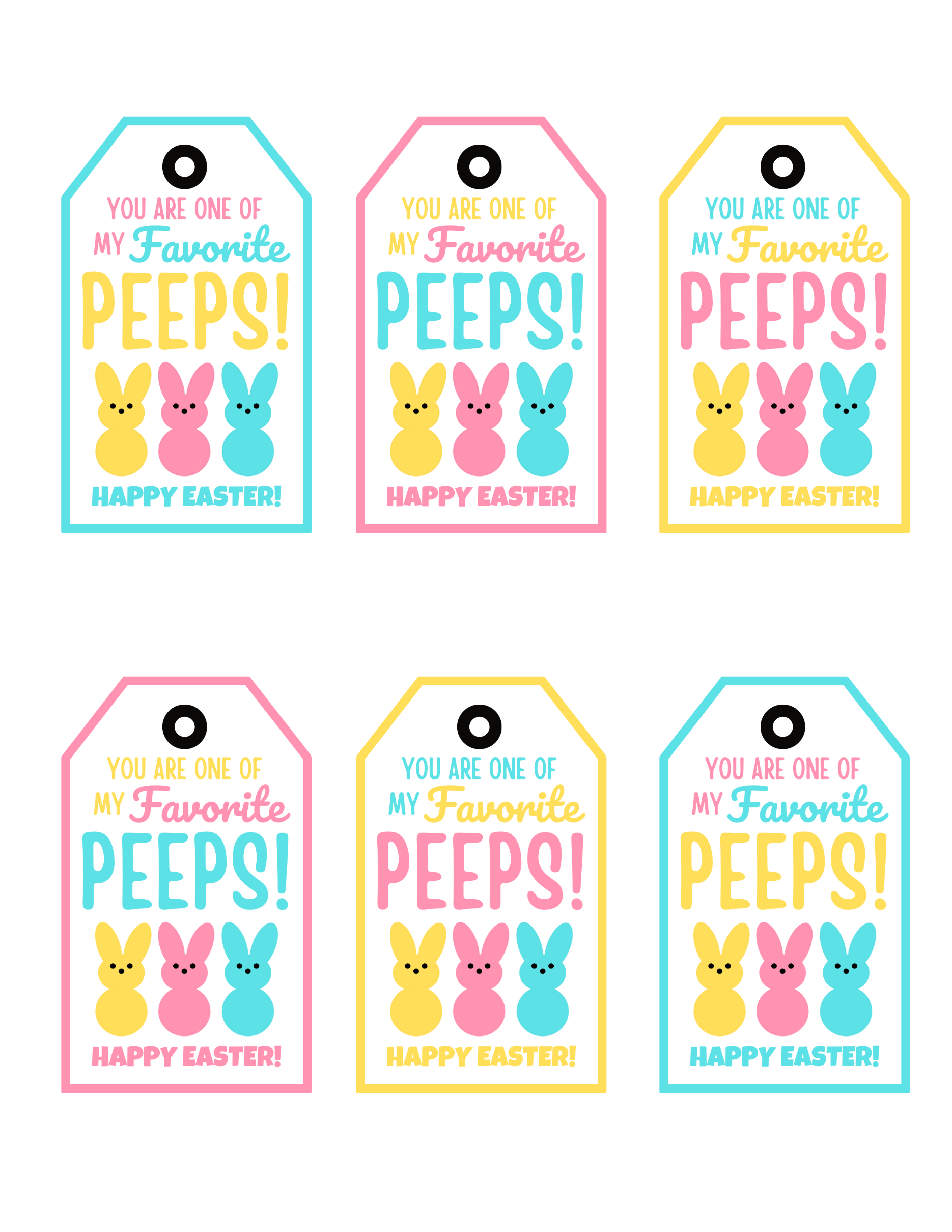You are One of My Favorite Peeps Free Printable Gift Tags - Baking You ...