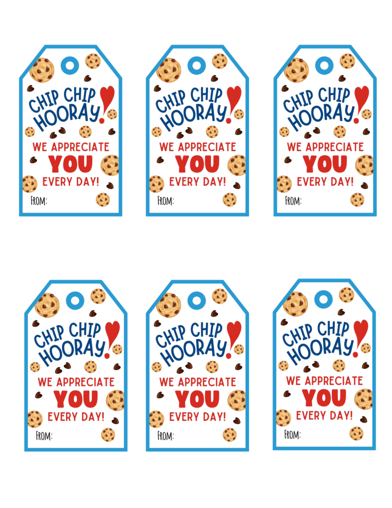Chip Chip Hooray Teacher Appreciation Free Printable Gift Tags | Baking ...