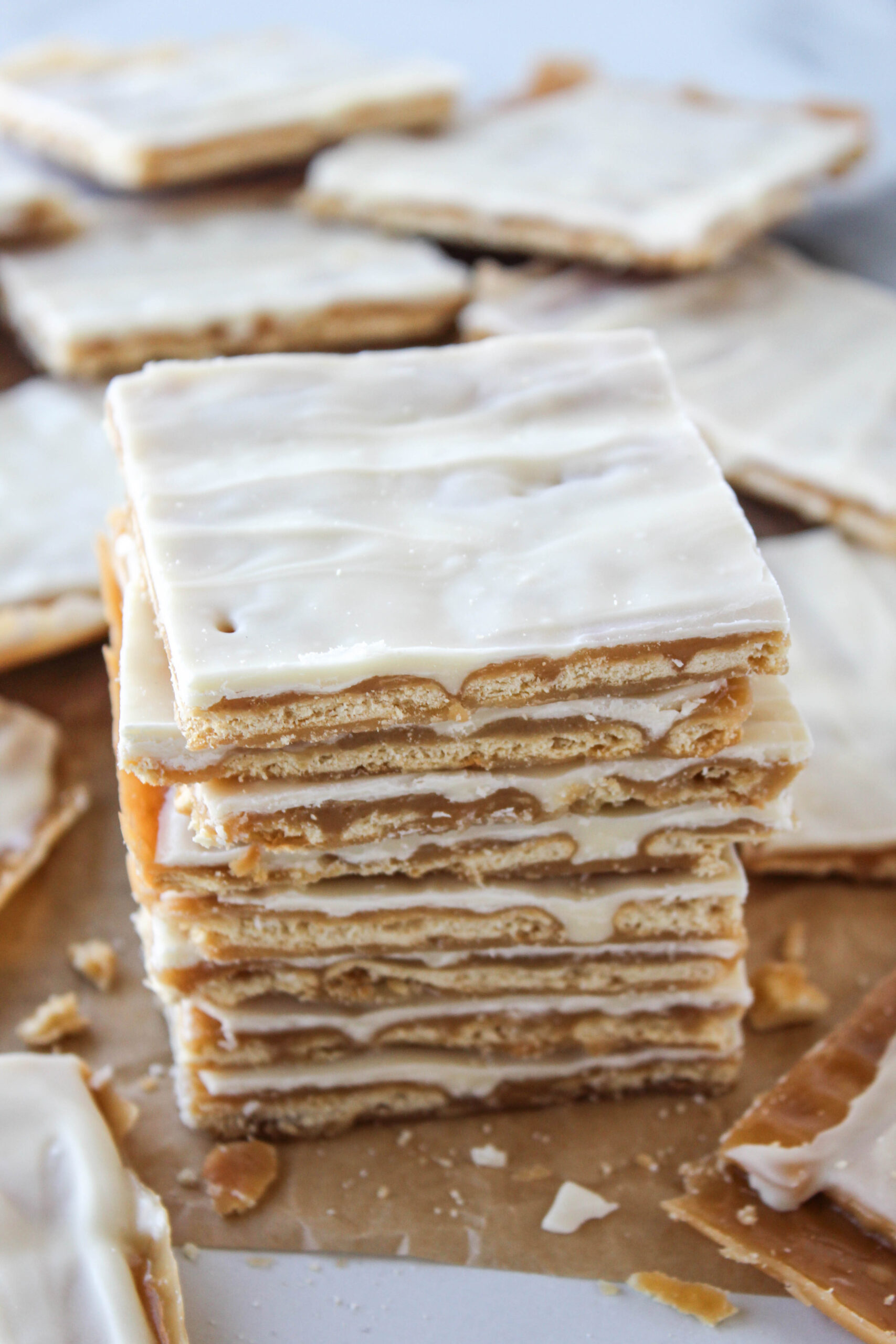 White Chocolate Saltine Toffee | Baking You Happier