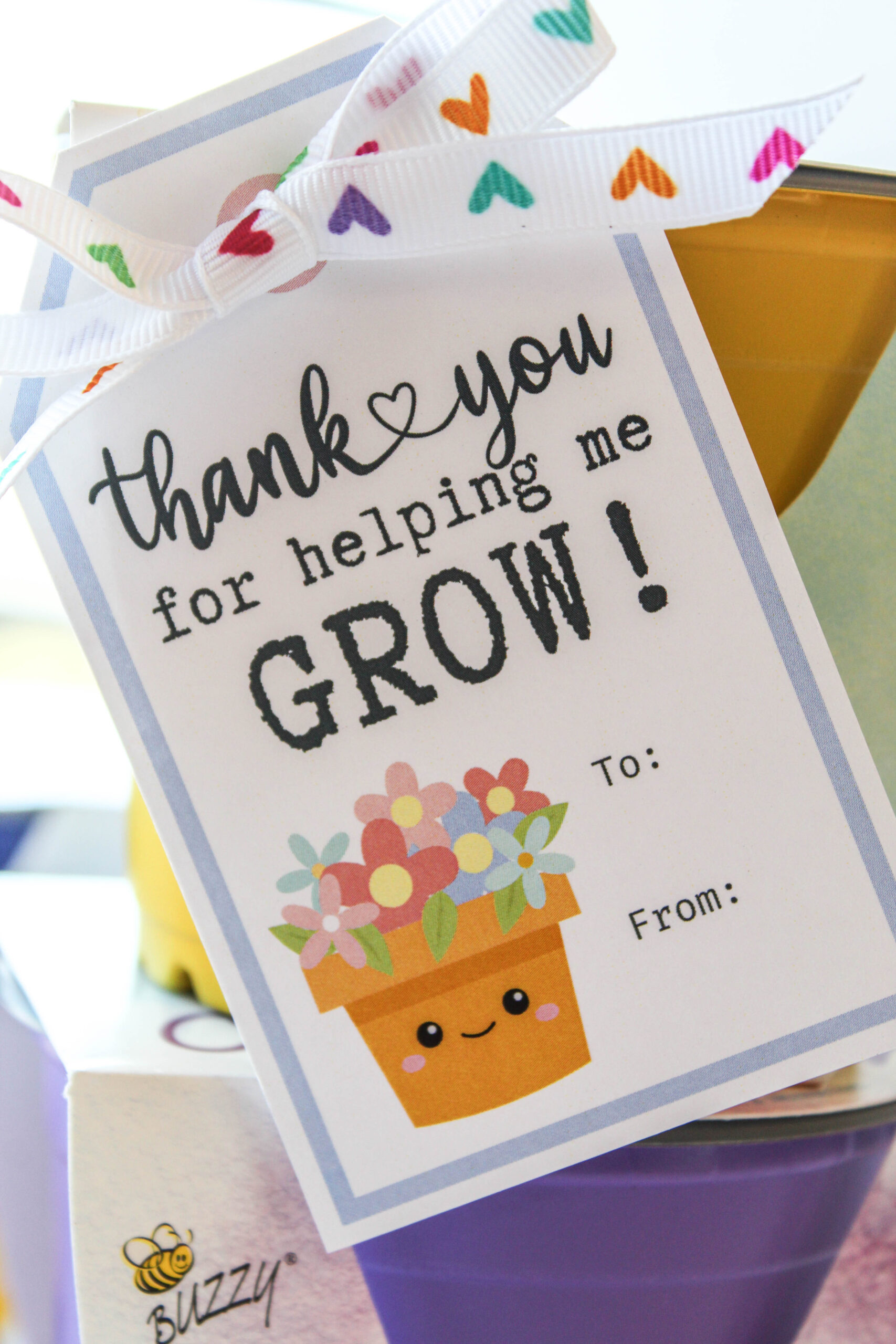 Thank You for Helping Me Grow Free Printable Gift Tags - Baking You Happier