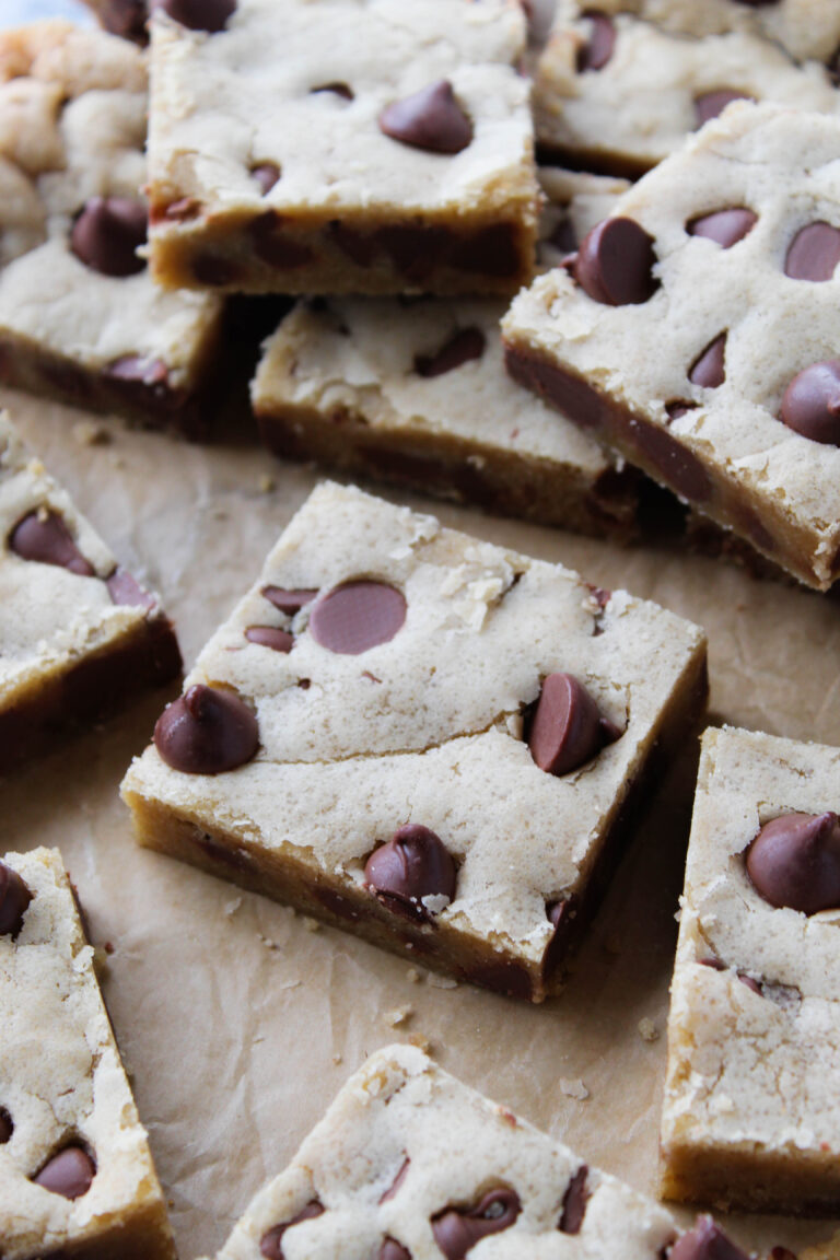 Chewy Chocolate Chip Cookie Bars - Baking You Happier