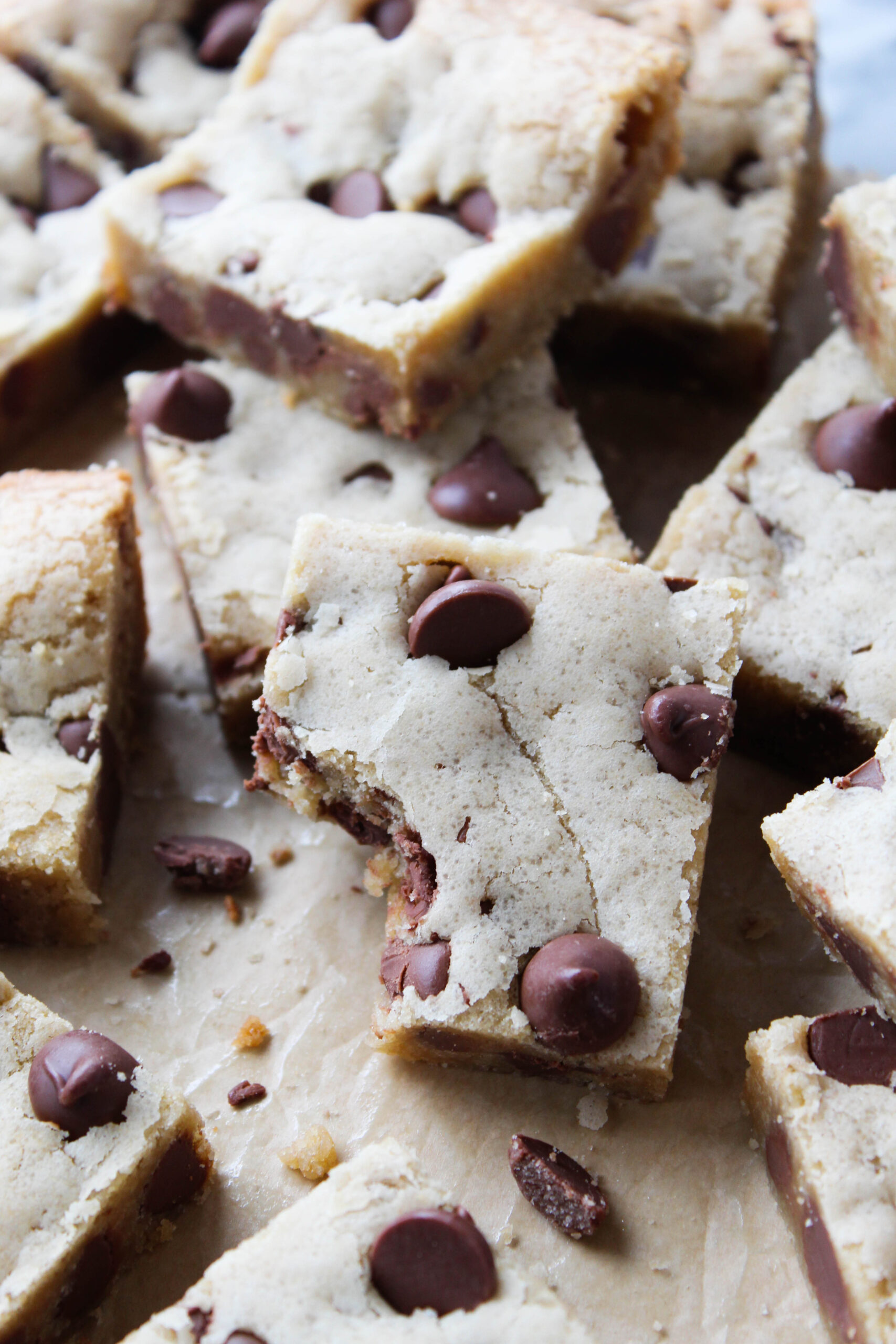 Chewy Chocolate Chip Cookie Bars - Baking You Happier