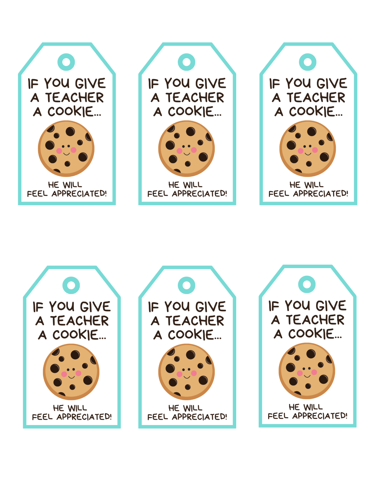 If You Give a Teacher a Cookie Free Printable Teacher Appreciation Gift ...