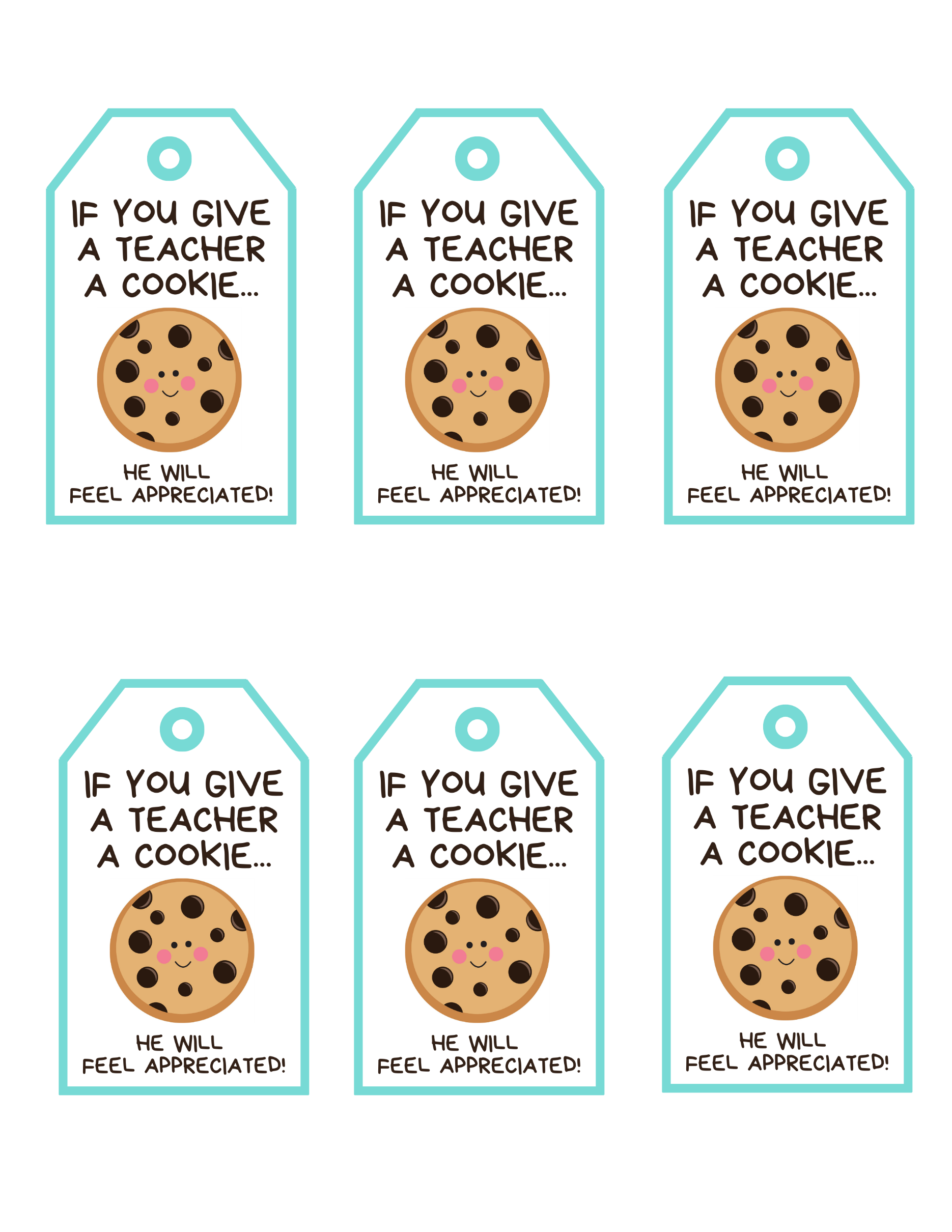 If You Give a Teacher a Cookie Free Printable Teacher Appreciation Gift ...