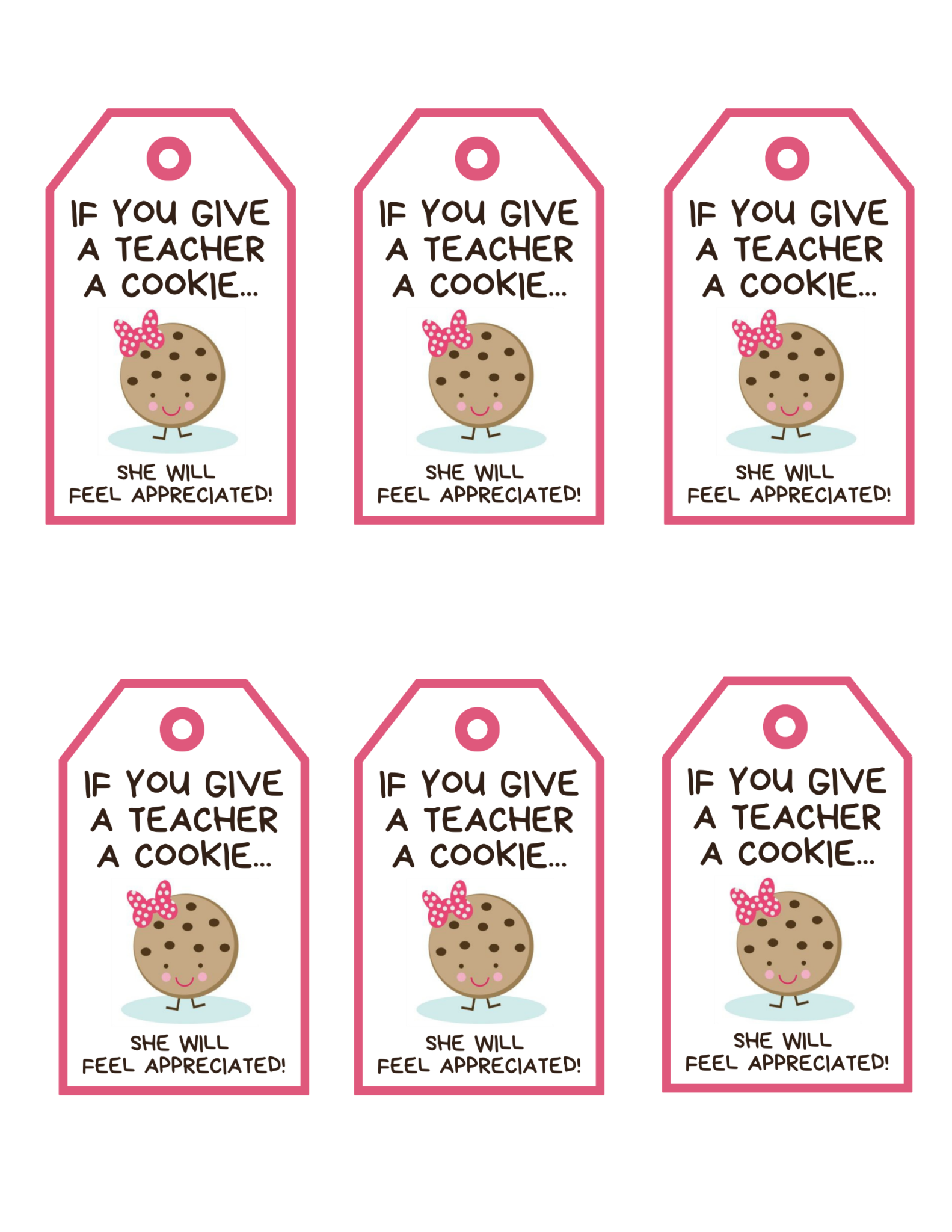If You Give a Teacher a Cookie Free Printable Teacher Appreciation Gift ...