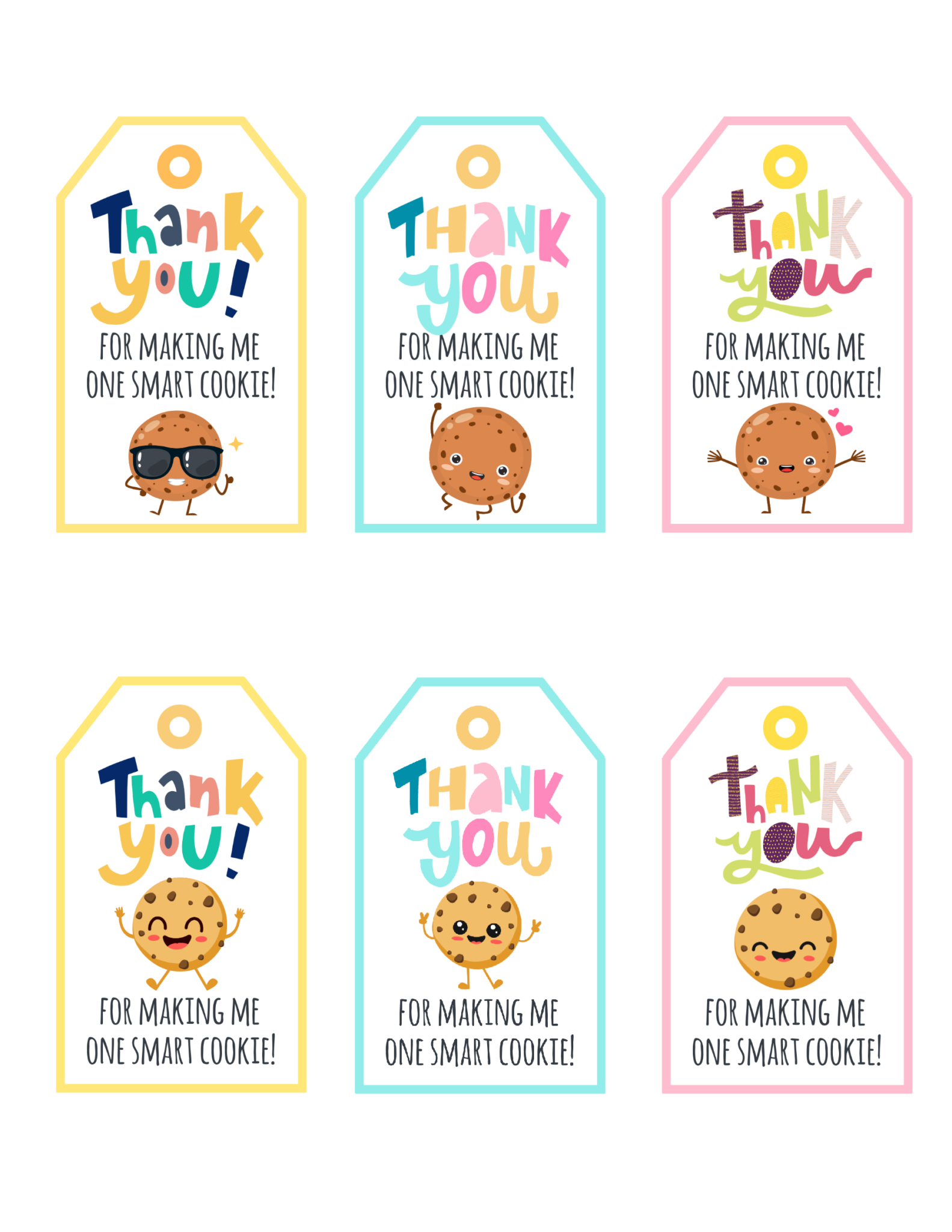 Thank You for Making Me One Smart Cookie Free Printable Gift Tags ...