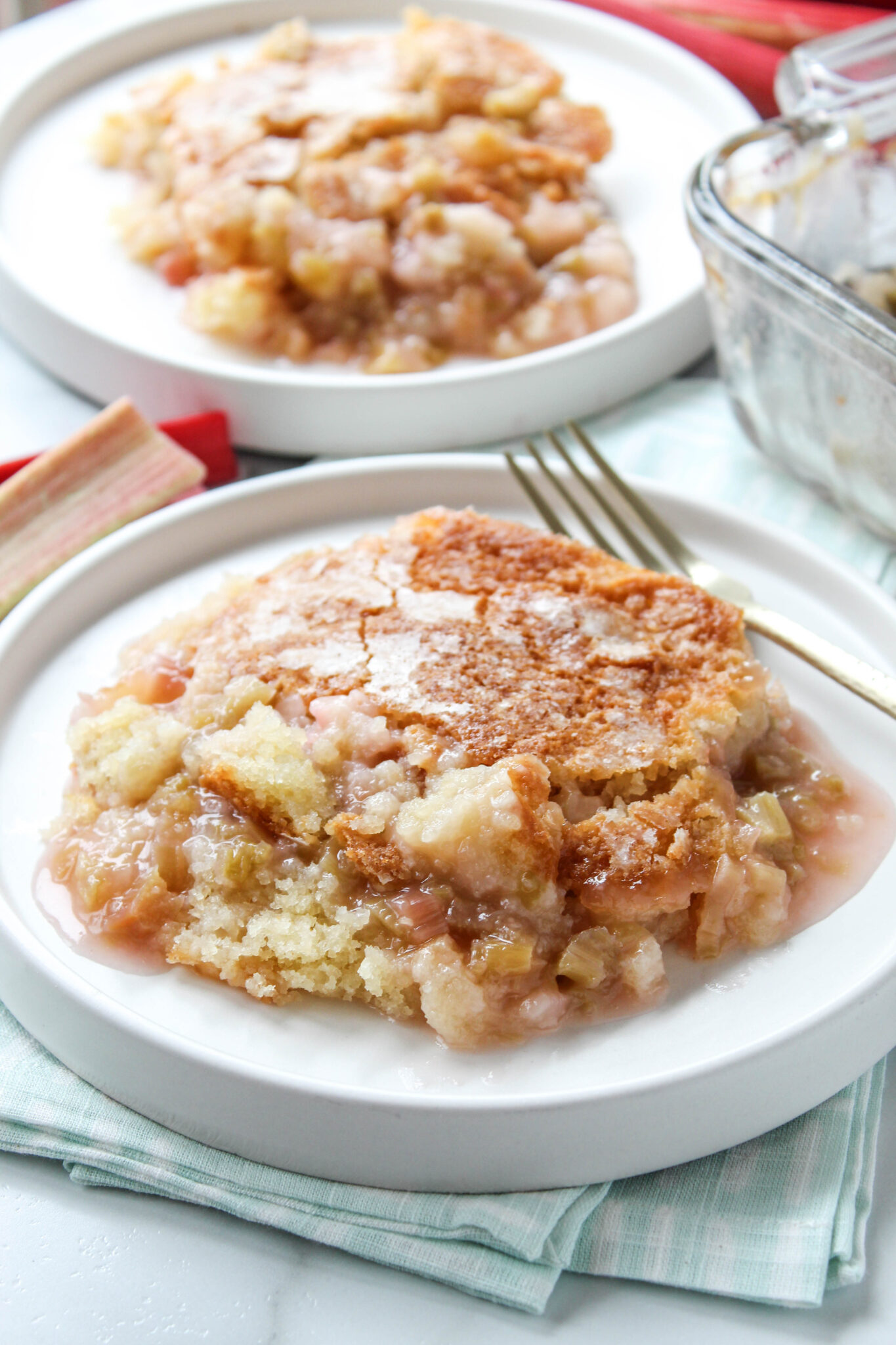 Baked Sticky Rhubarb Pudding | Baking You Happier
