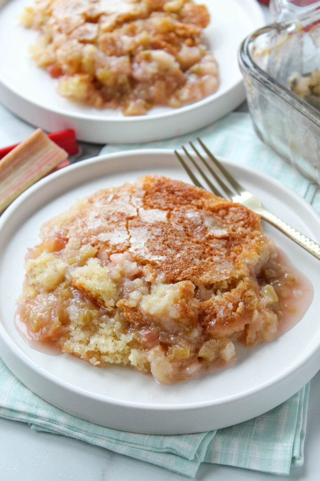 Baked Sticky Rhubarb Pudding | Baking You Happier