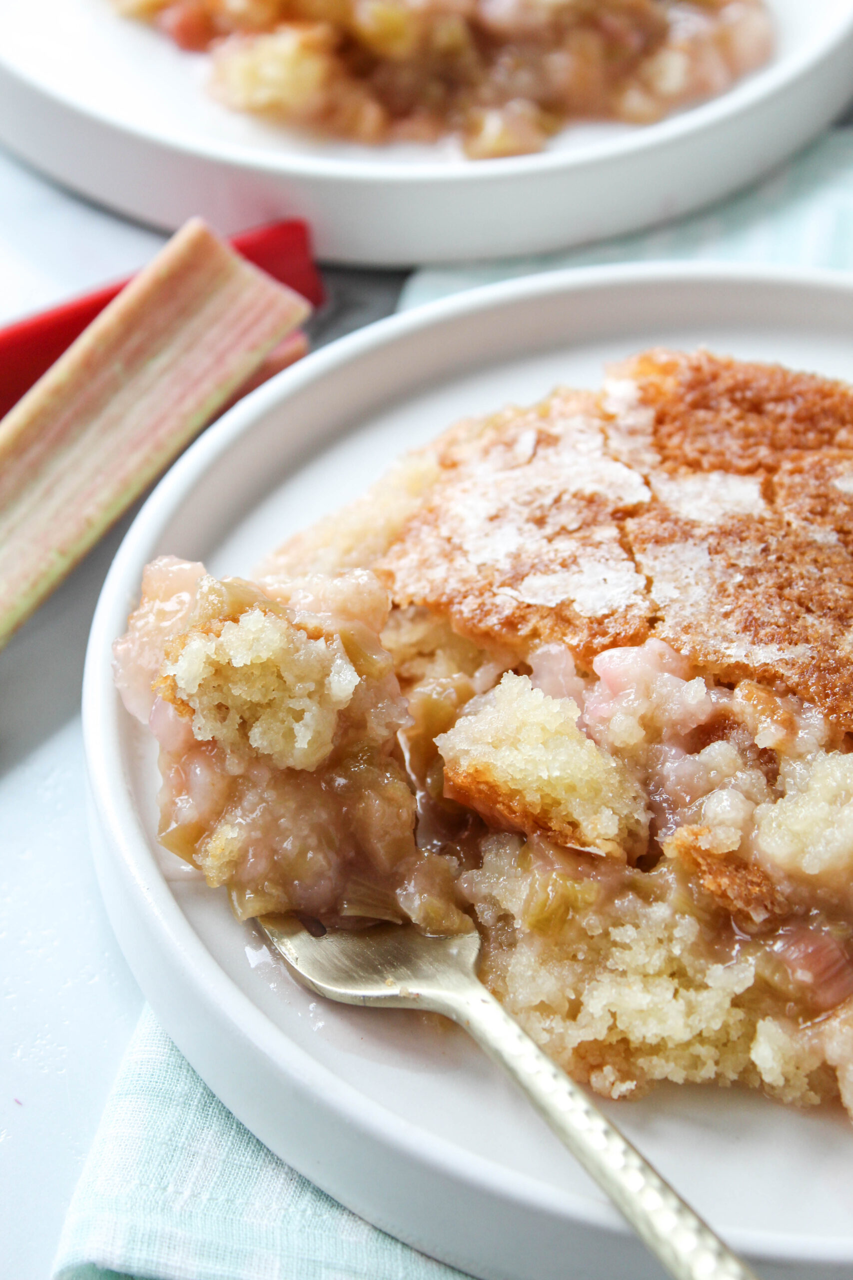 Baked Sticky Rhubarb Pudding | Baking You Happier