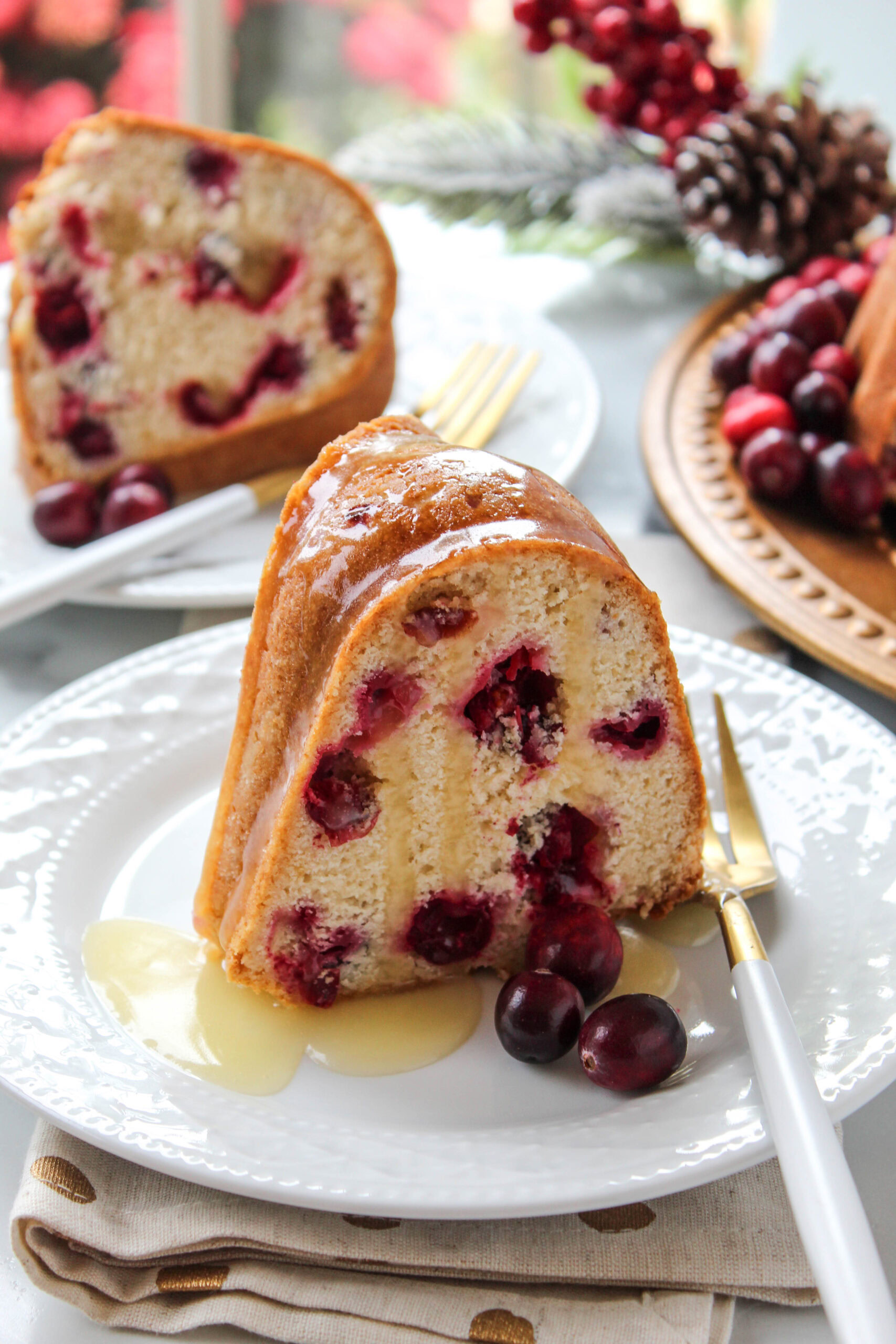 Cranberry Bundt Cake with Butter Sauce | Baking You Happier