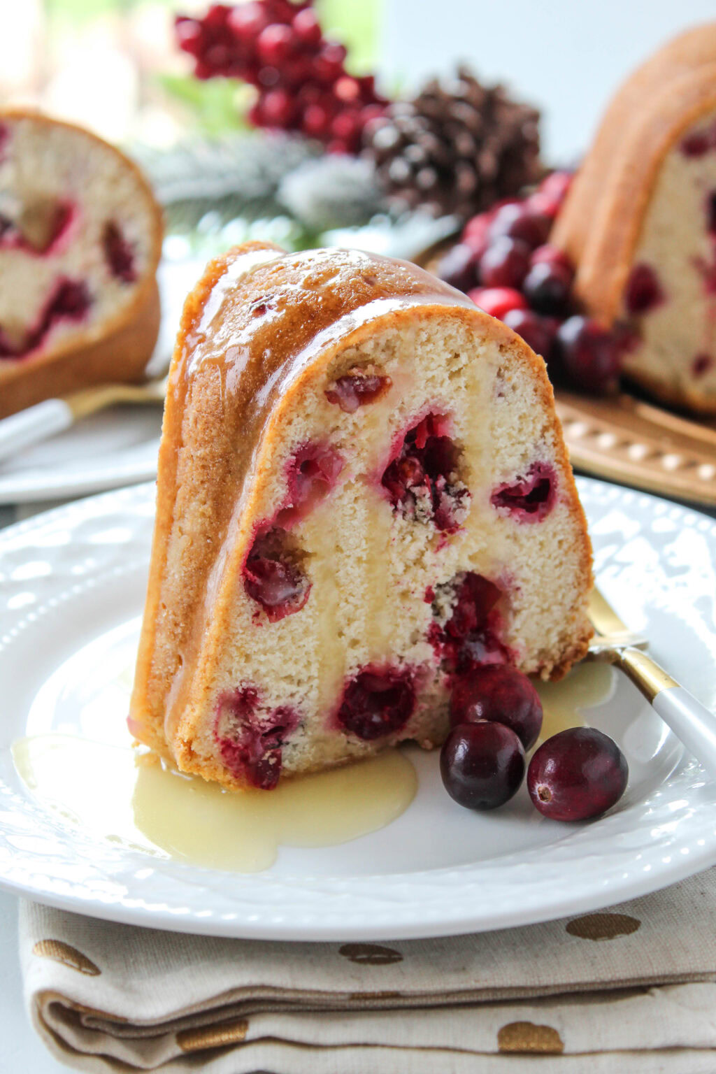 Cranberry Bundt Cake with Butter Sauce | Baking You Happier