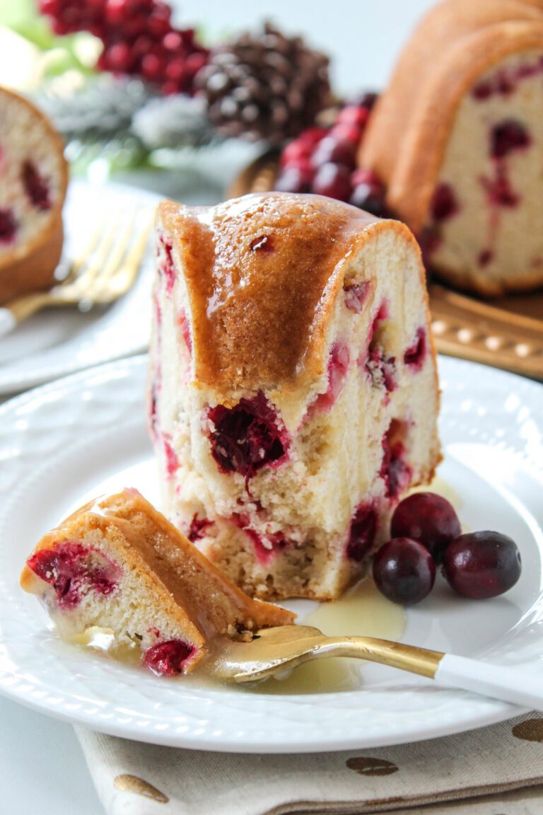 Cranberry Bundt Cake with Butter Sauce | Baking You Happier