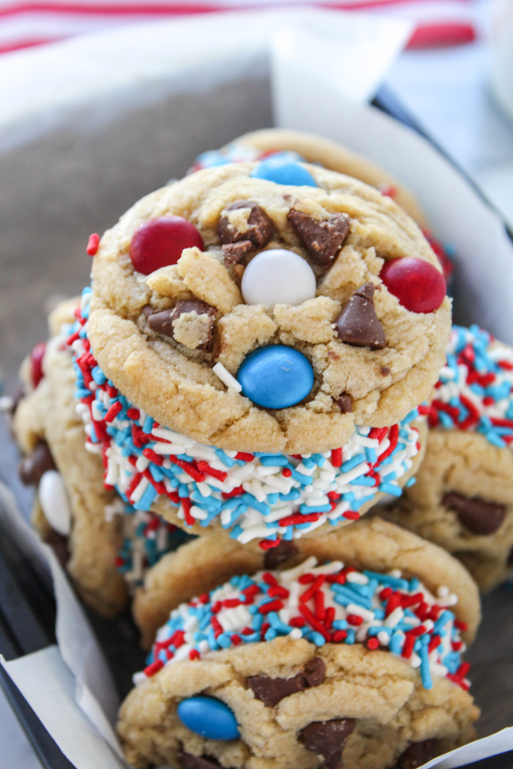 4th of July Ice Cream Cookie Sandwiches | Baking You Happier