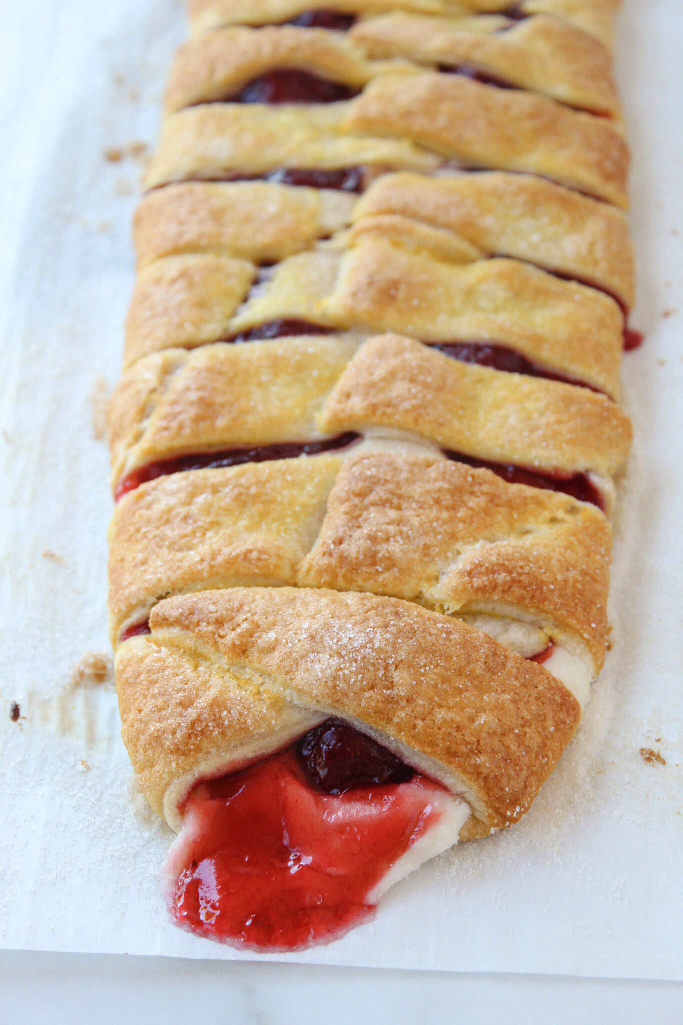 Easy Strawberry Cream Cheese Strudel - Baking You Happier