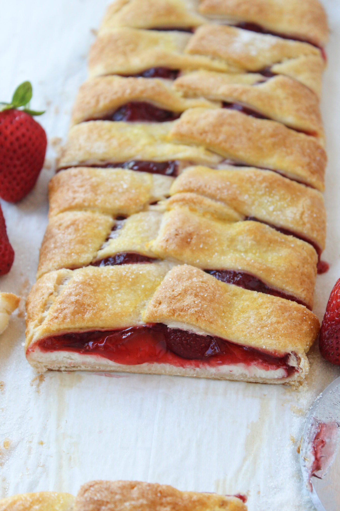 Easy Strawberry Cream Cheese Strudel | Baking You Happier