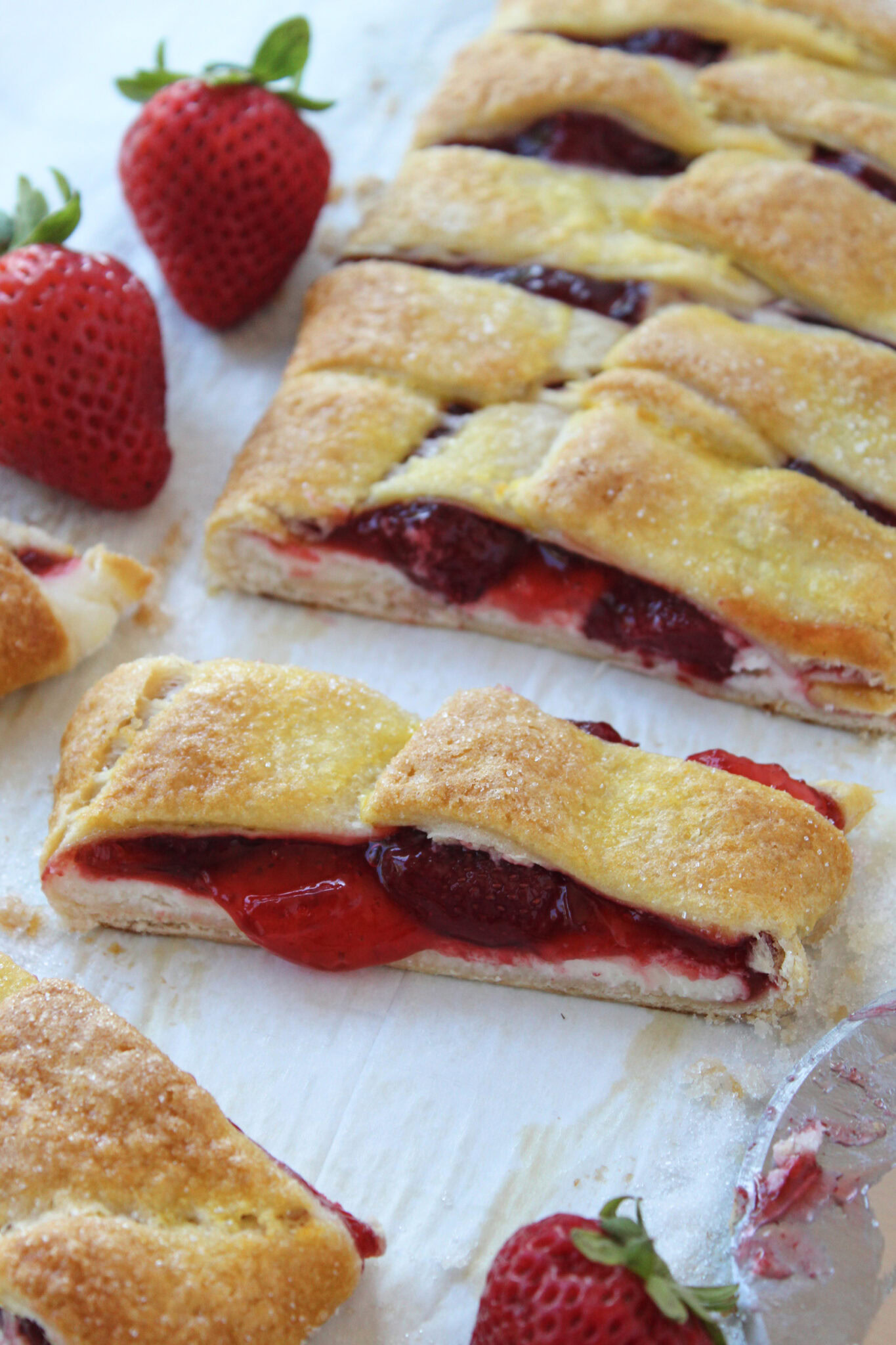 Easy Strawberry Cream Cheese Strudel | Baking You Happier