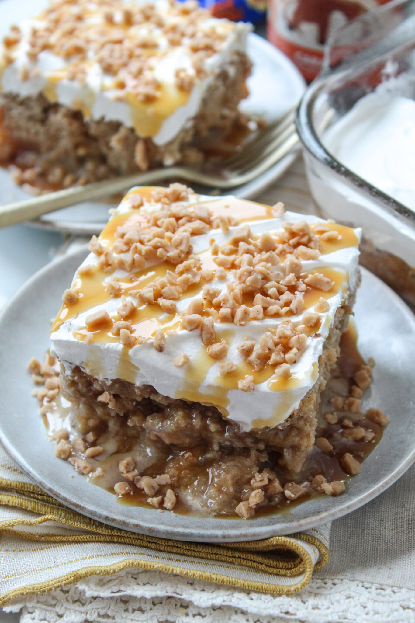 Caramel Apple Poke Cake | Baking You Happier