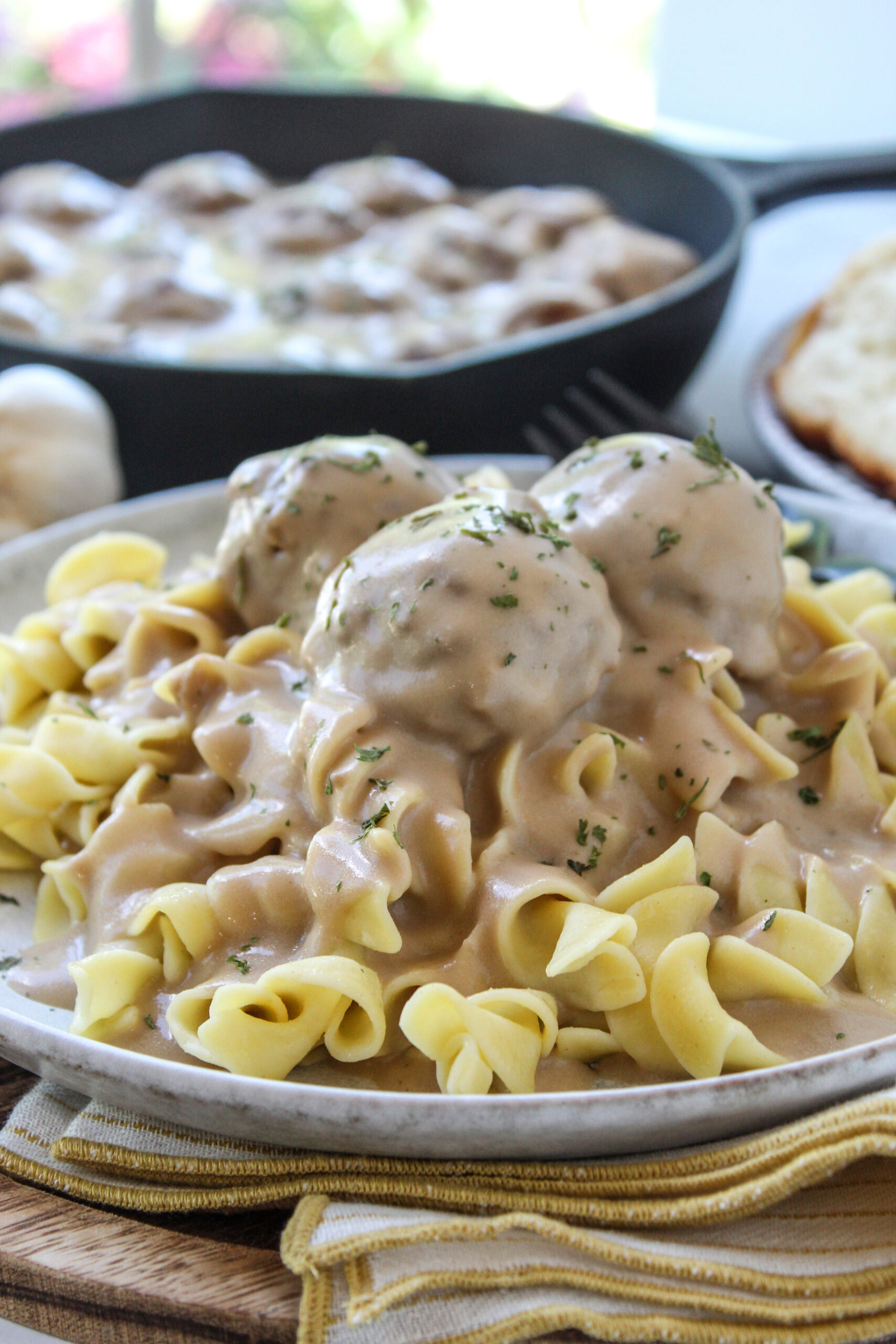 Vegetarian Swedish Meatballs - Baking You Happier