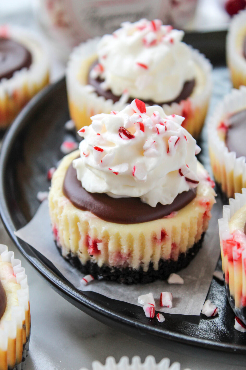 Mini Peppermint Cheesecakes | Baking You Happier