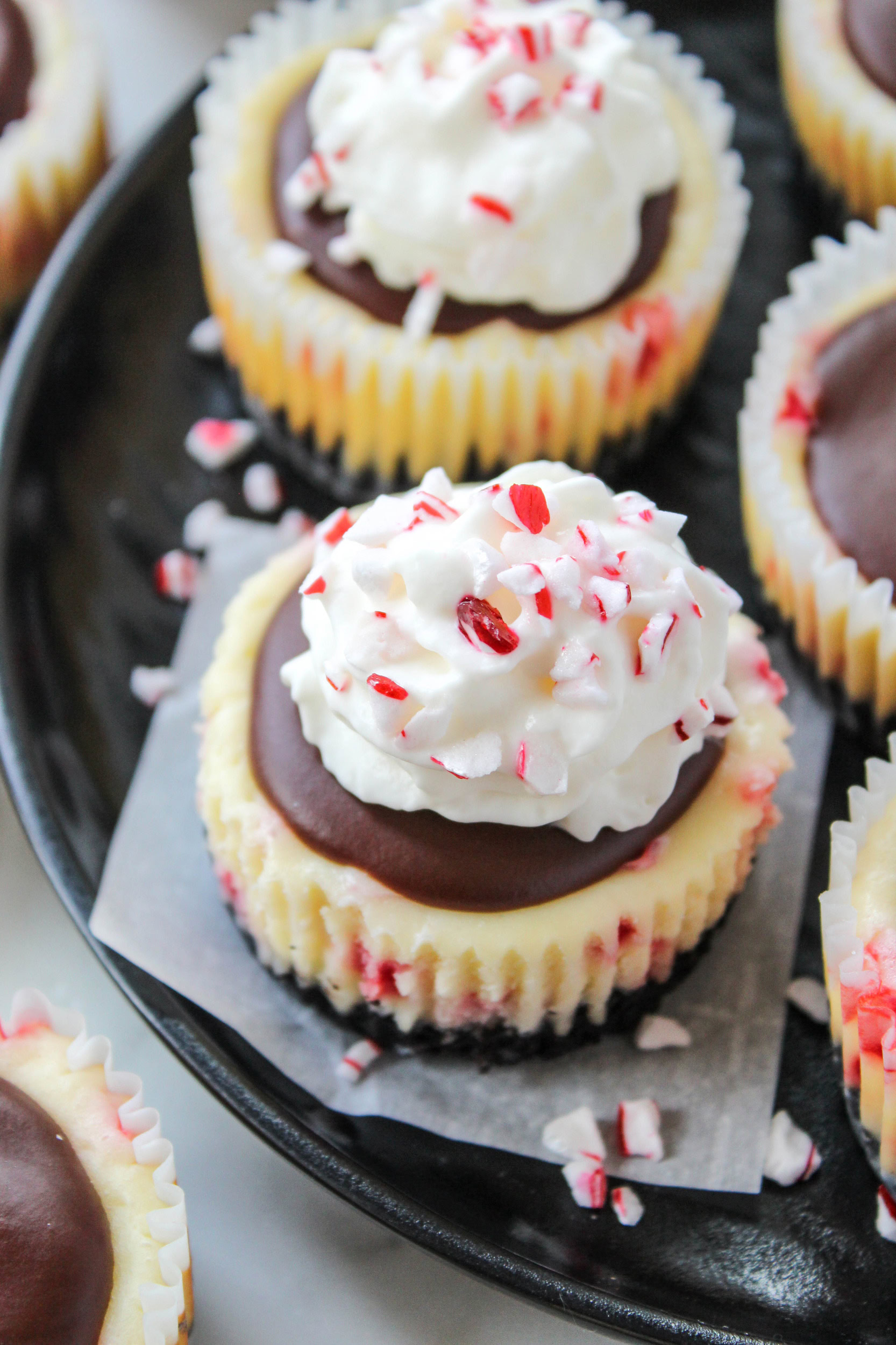 Mini Peppermint Cheesecakes | Baking You Happier