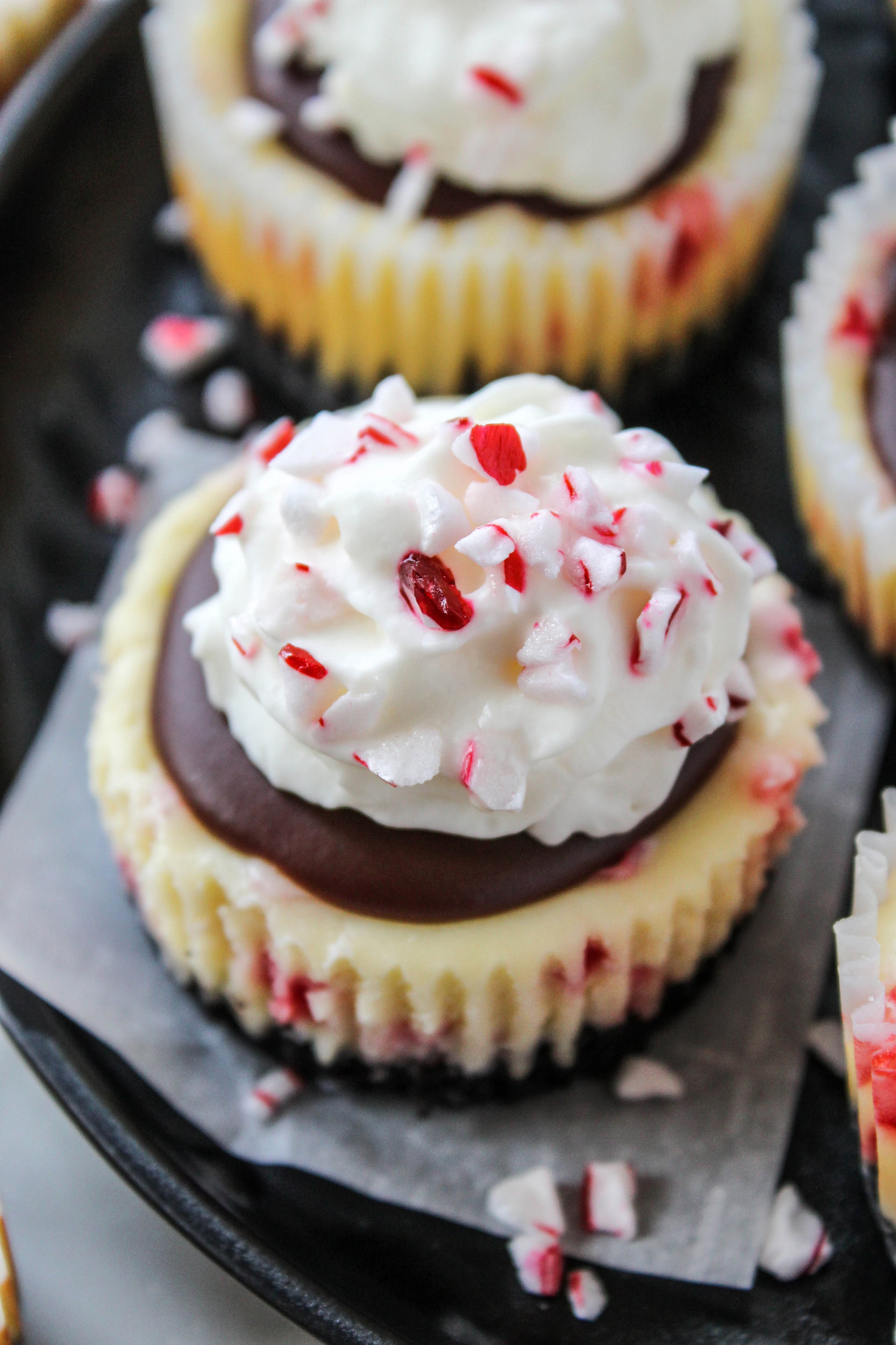 Mini Peppermint Cheesecakes | Baking You Happier