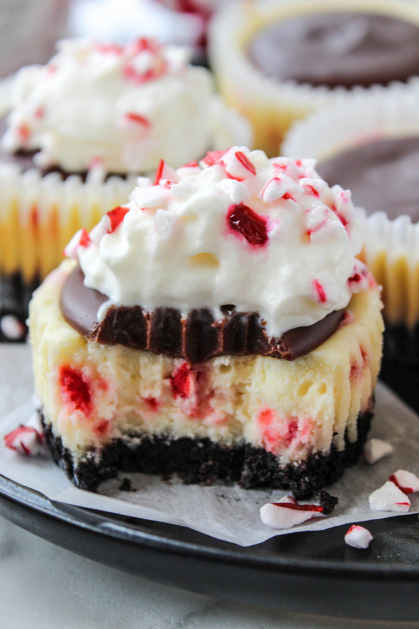 Mini Peppermint Cheesecakes | Baking You Happier