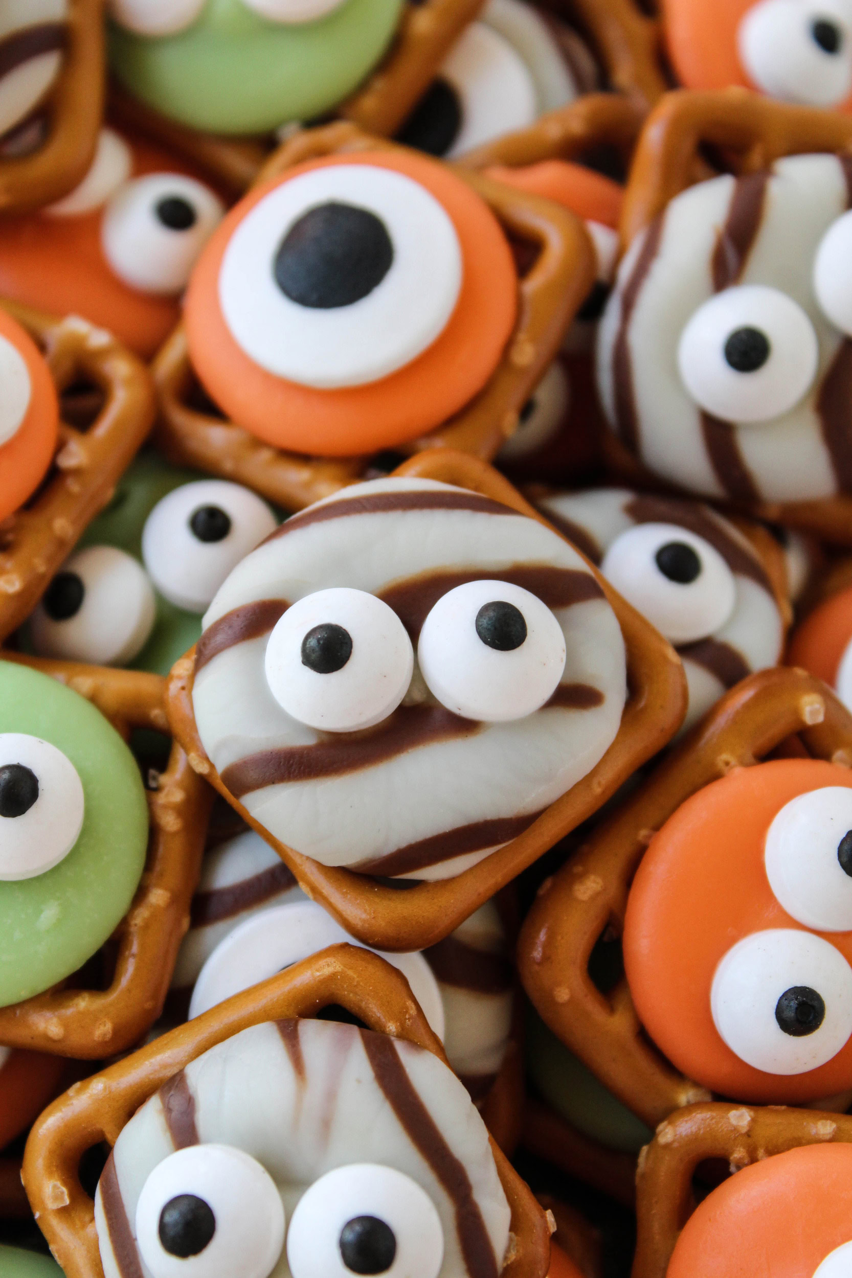 Monster Eye Pretzel Bites - Baking You Happier