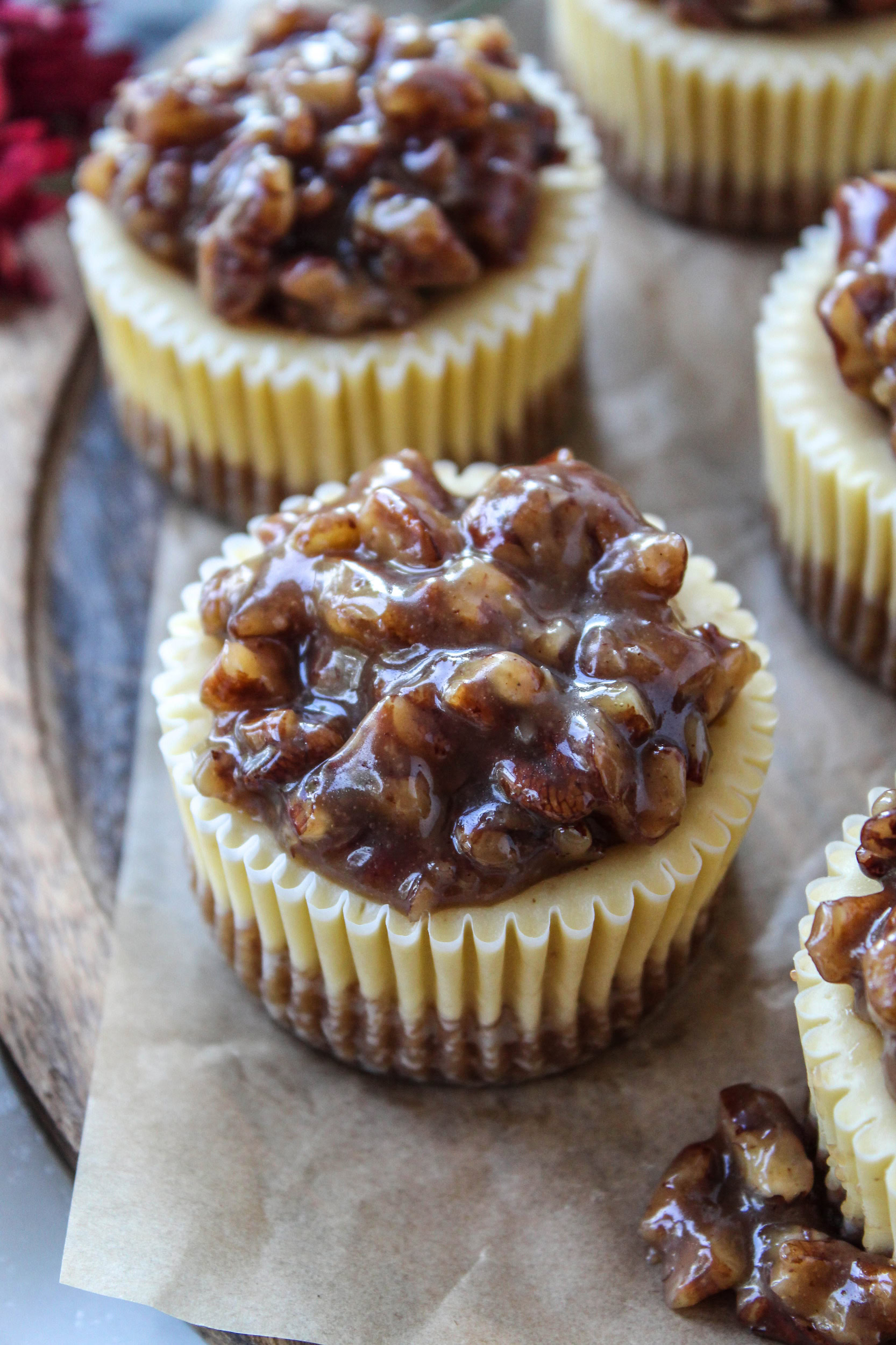 Mini Pecan Pie Cheesecakes | Baking You Happier
