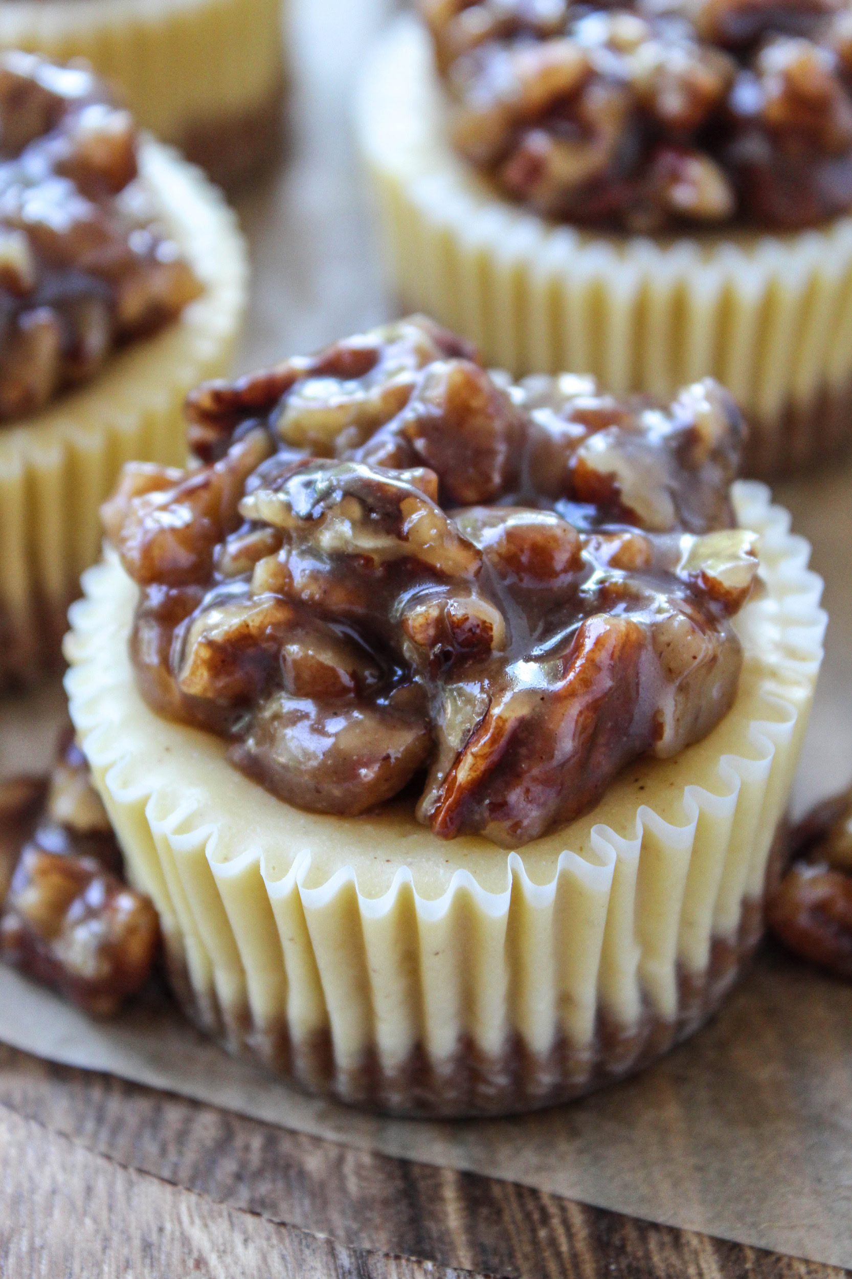 Mini Pecan Pie Cheesecakes | Baking You Happier
