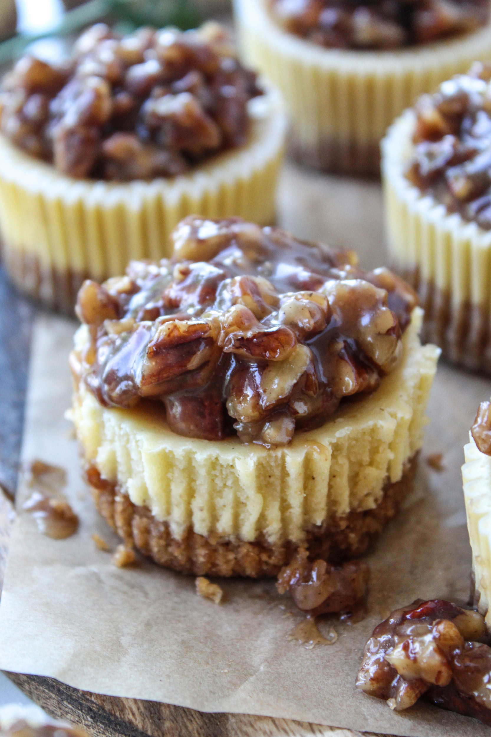 Mini Pecan Pie Cheesecakes | Baking You Happier