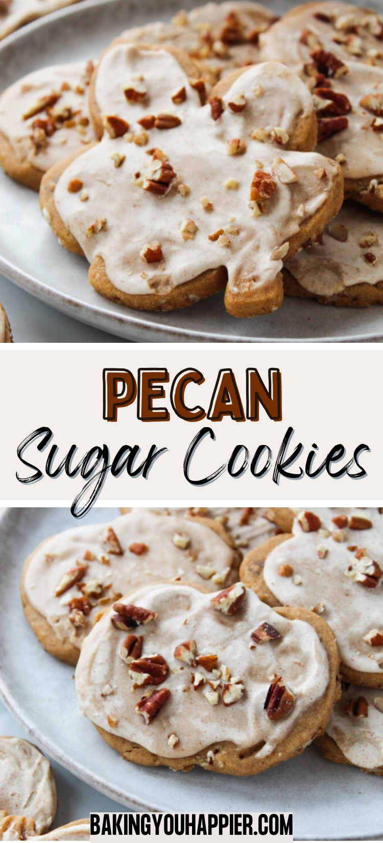 Pecan Sugar Cookies - Baking You Happier