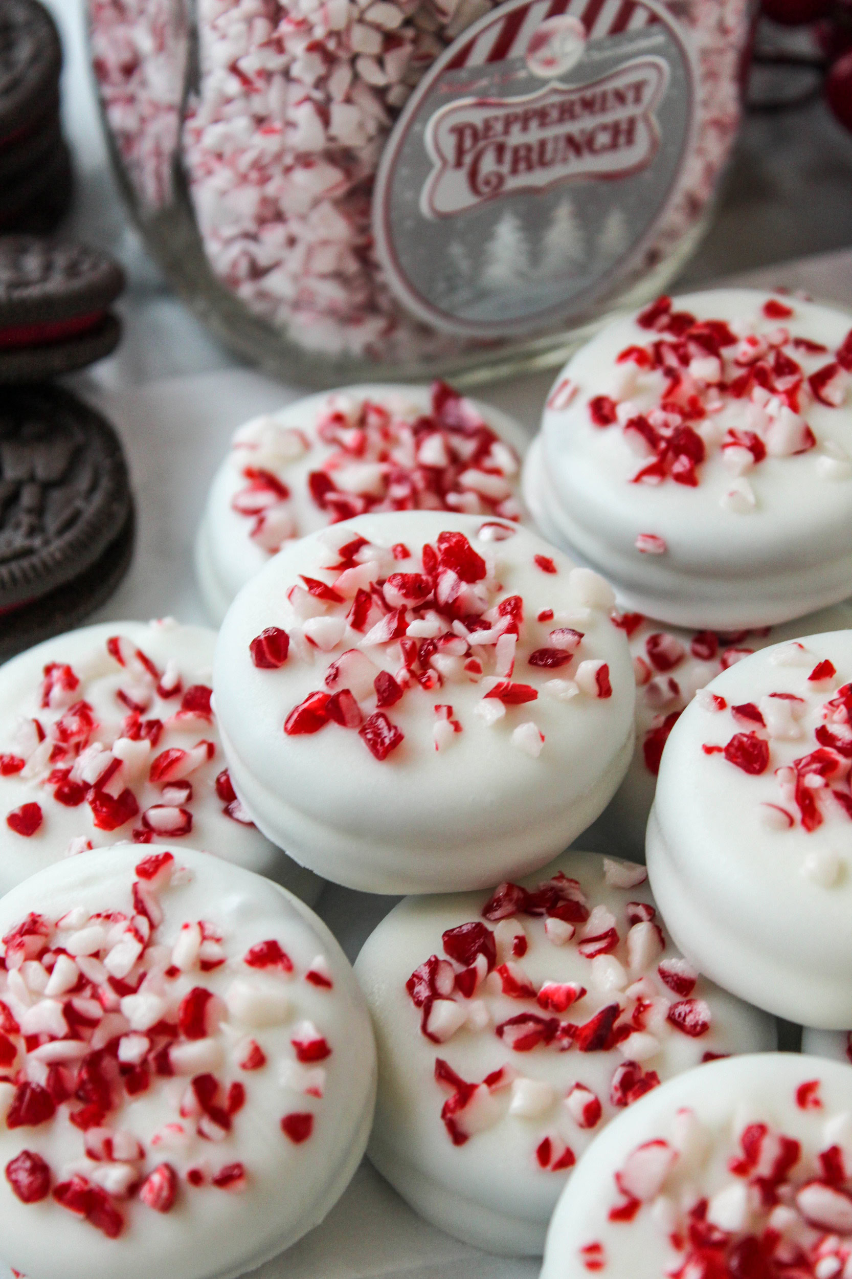 White Chocolate Peppermint Oreos | Baking You Happier