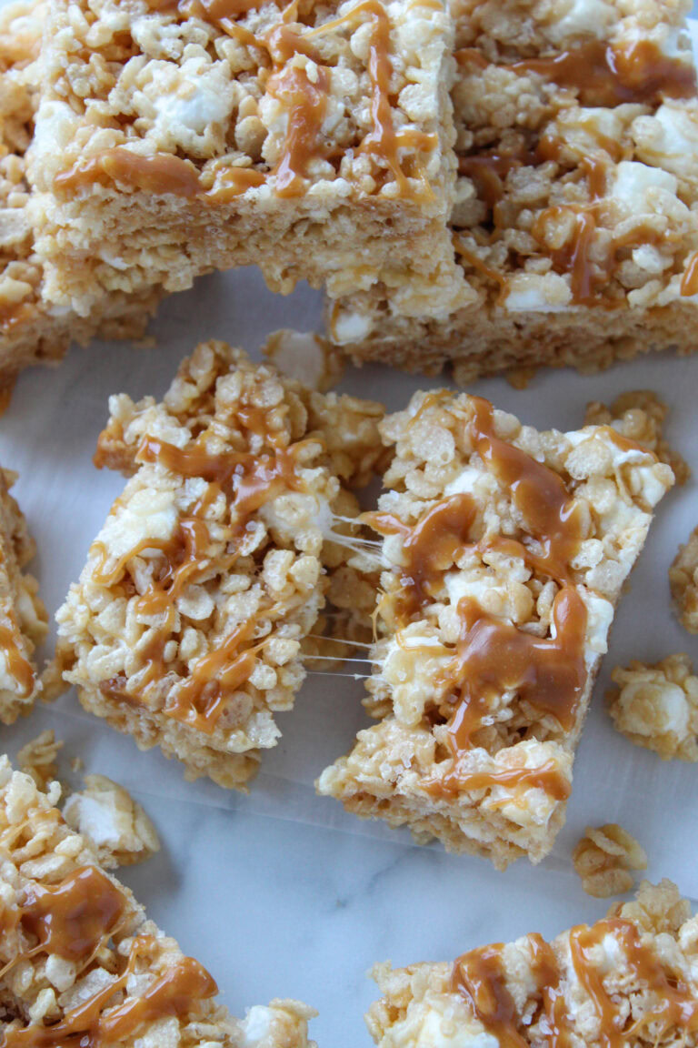 Caramel Rice Krispie Treats | Baking You Happier