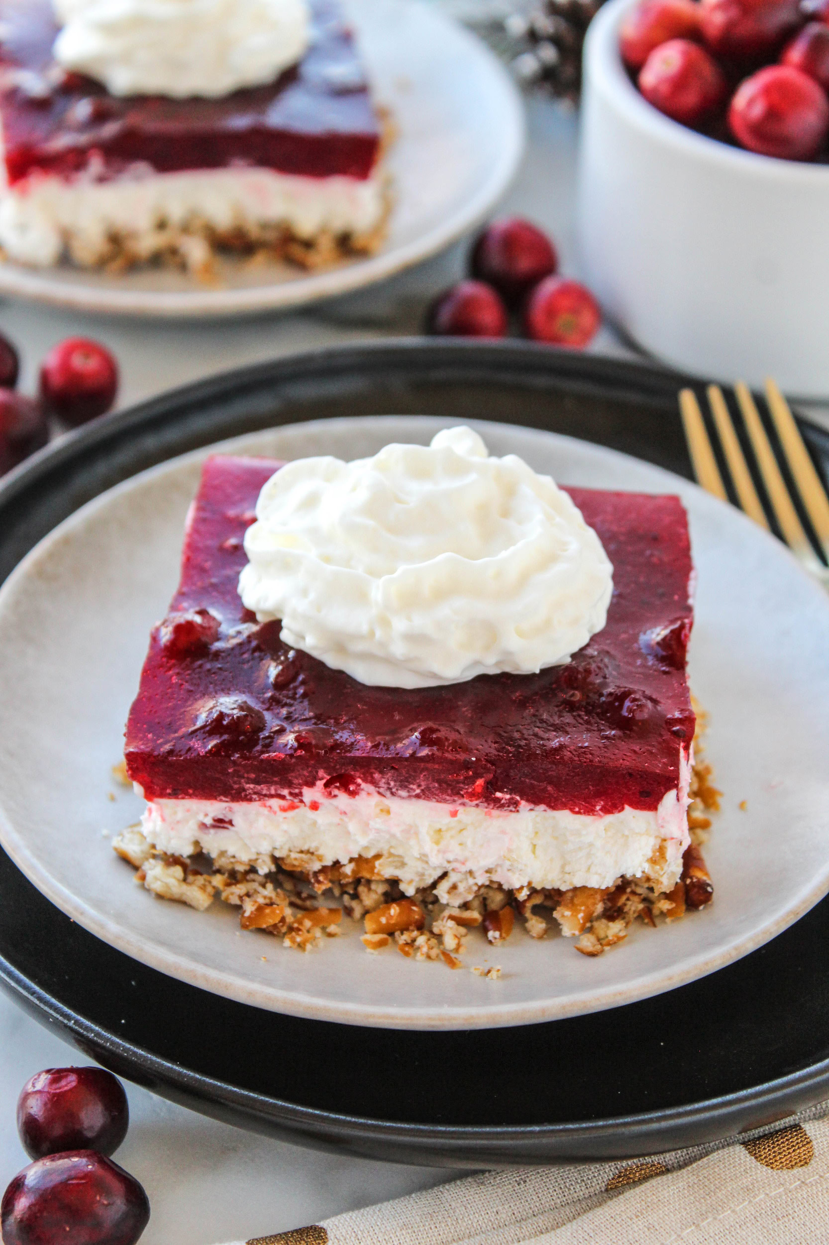 Cranberry Pretzel Salad | Baking You Happier