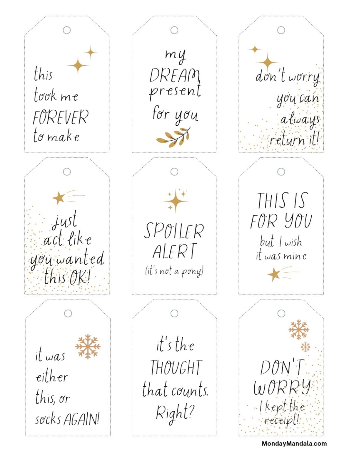 25 Free Printable Christmas Gift Tags | Baking You Happier
