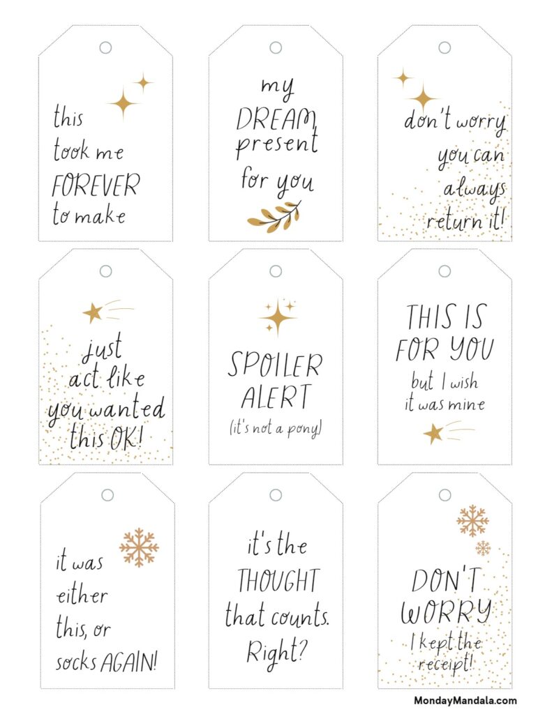 25 Free Printable Christmas Gift Tags - Baking You Happier