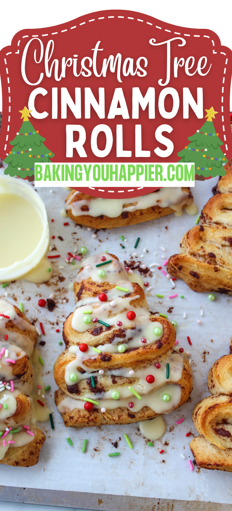 Christmas Tree Cinnamon Rolls | Baking You Happier