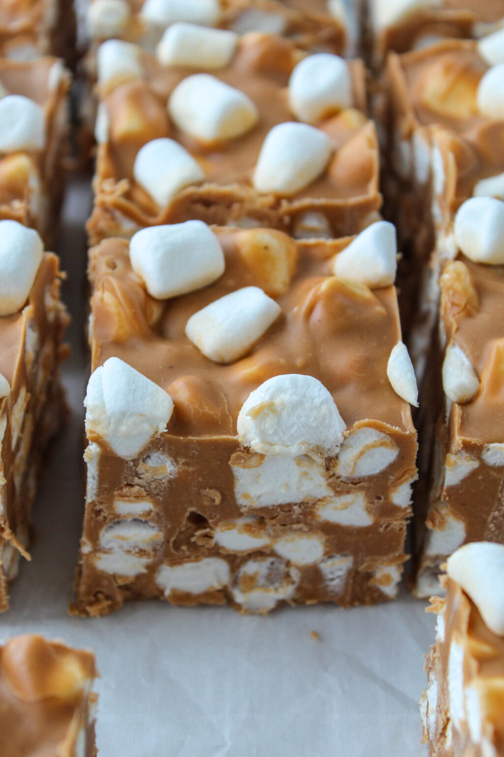 Peanut Butter Marshmallow Squares - Baking You Happier
