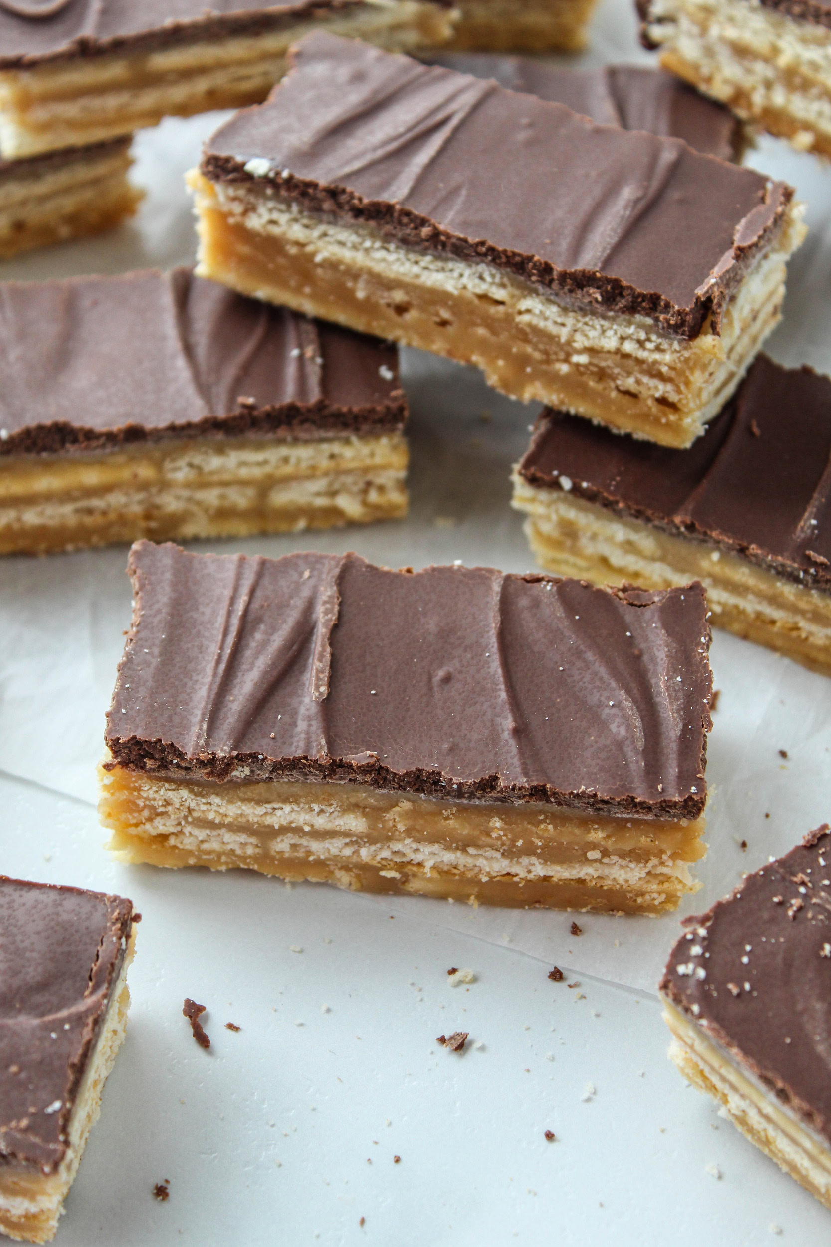 Triple Layer Cracker Toffee Bars - Baking You Happier