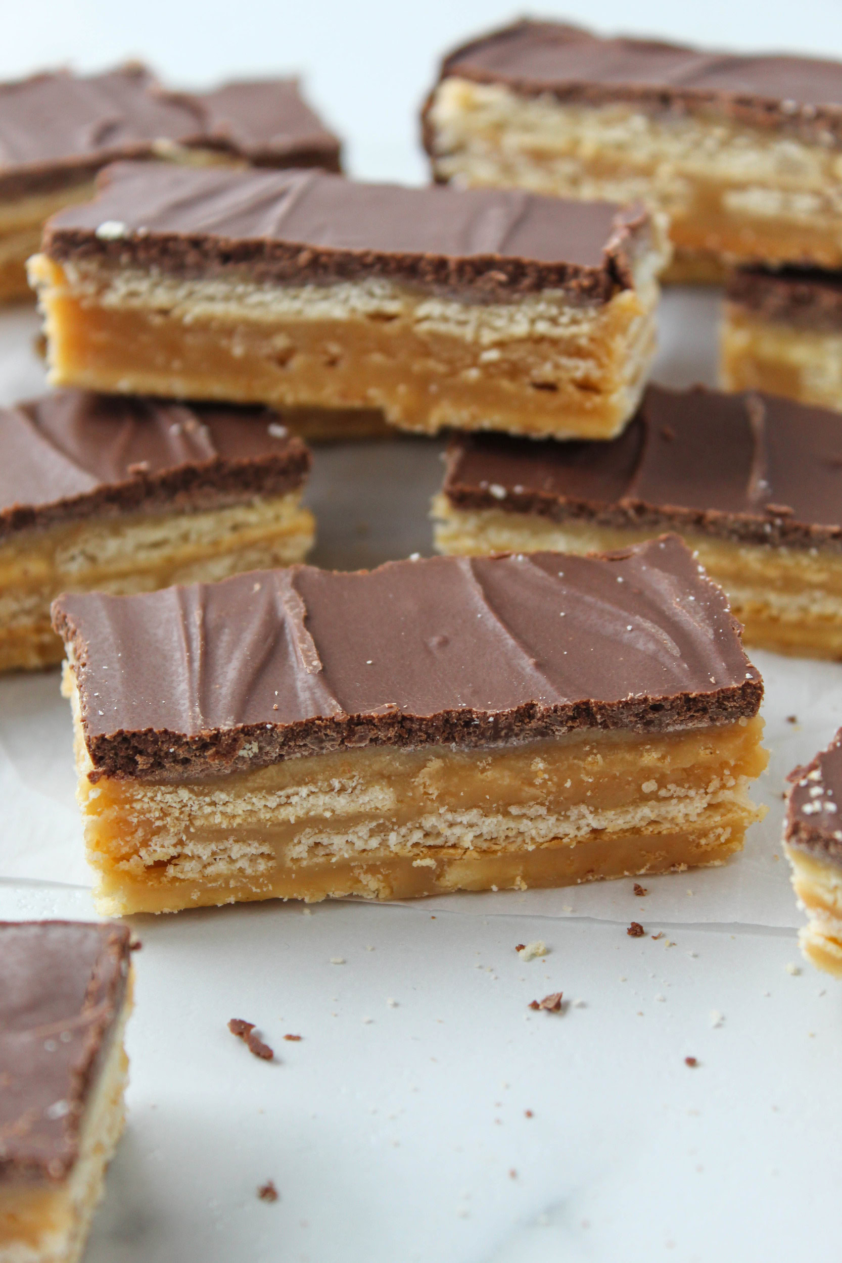 Triple Layer Cracker Toffee Bars - Baking You Happier