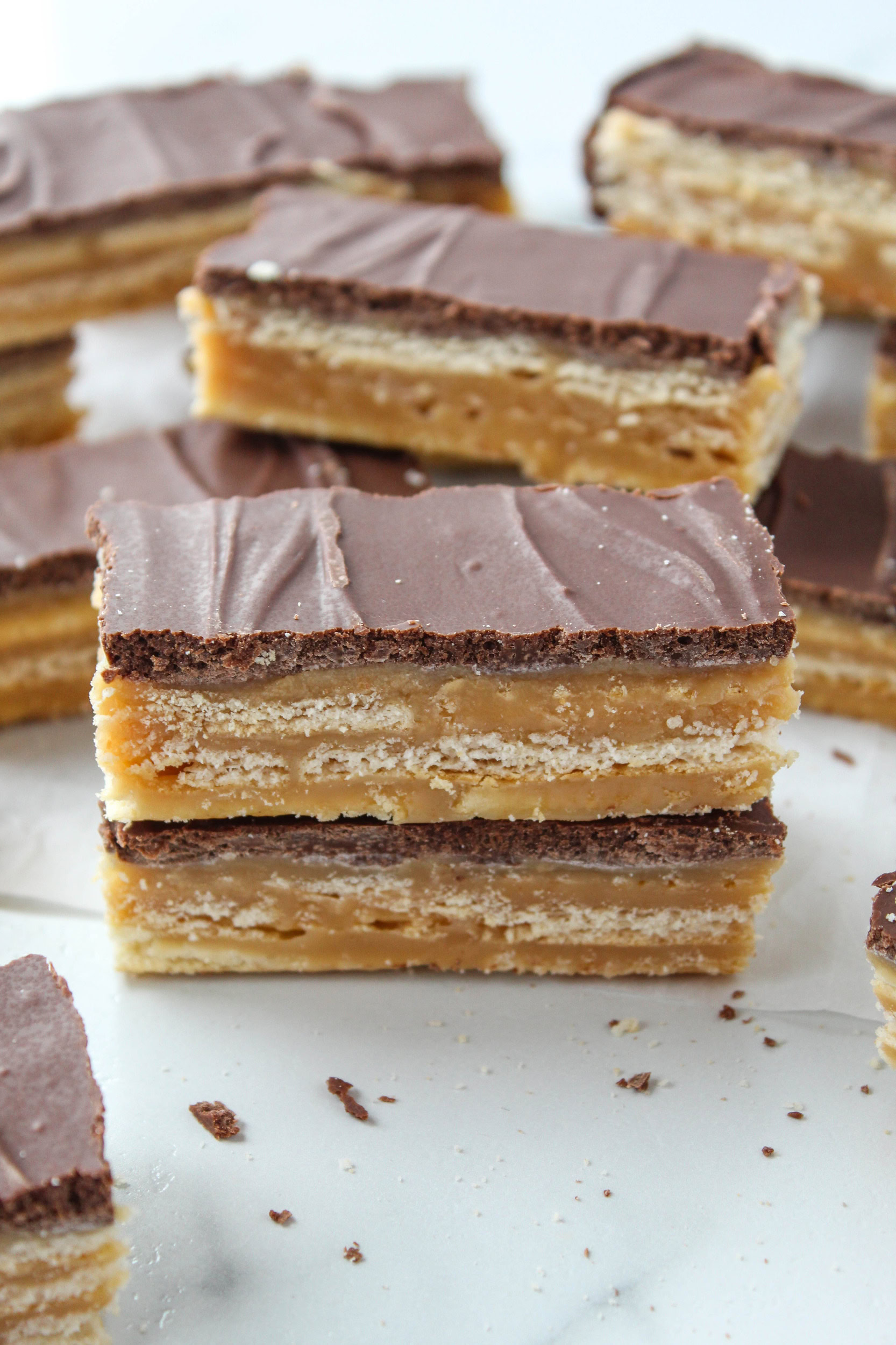 Triple Layer Cracker Toffee Bars - Baking You Happier