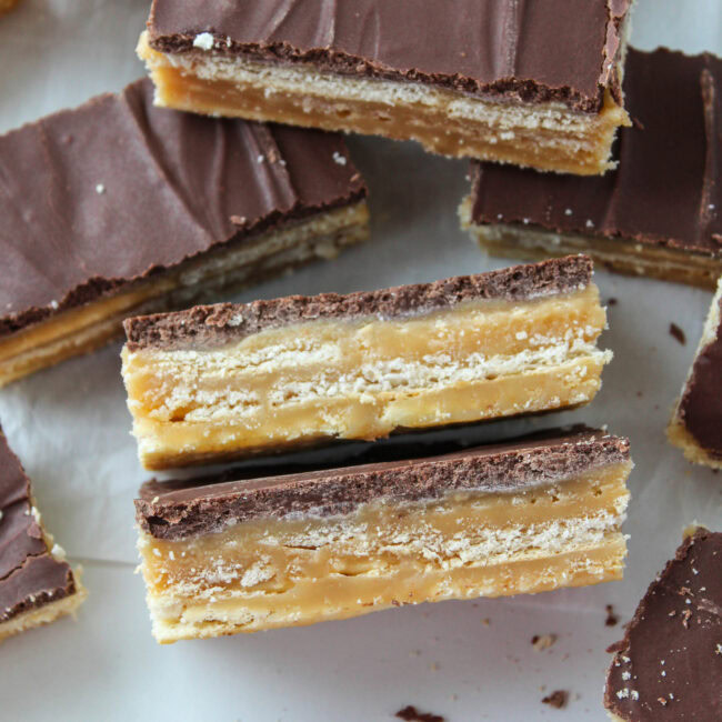 Triple Layer Cracker Toffee Bars - Baking You Happier
