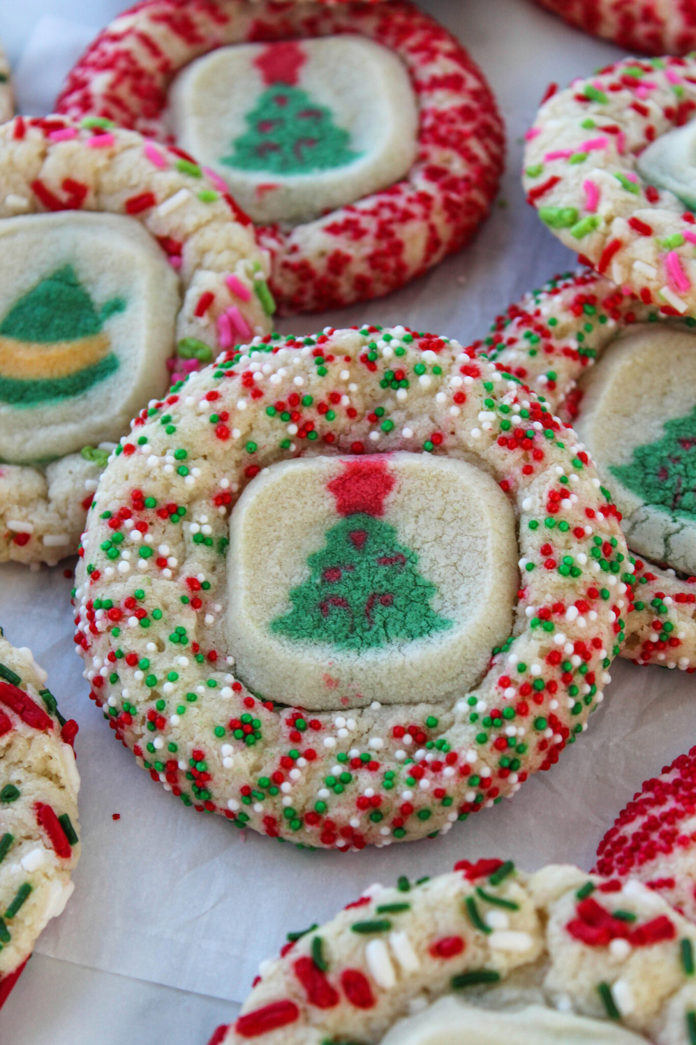 Stacked Sprinkle Christmas Cookies | Baking You Happier