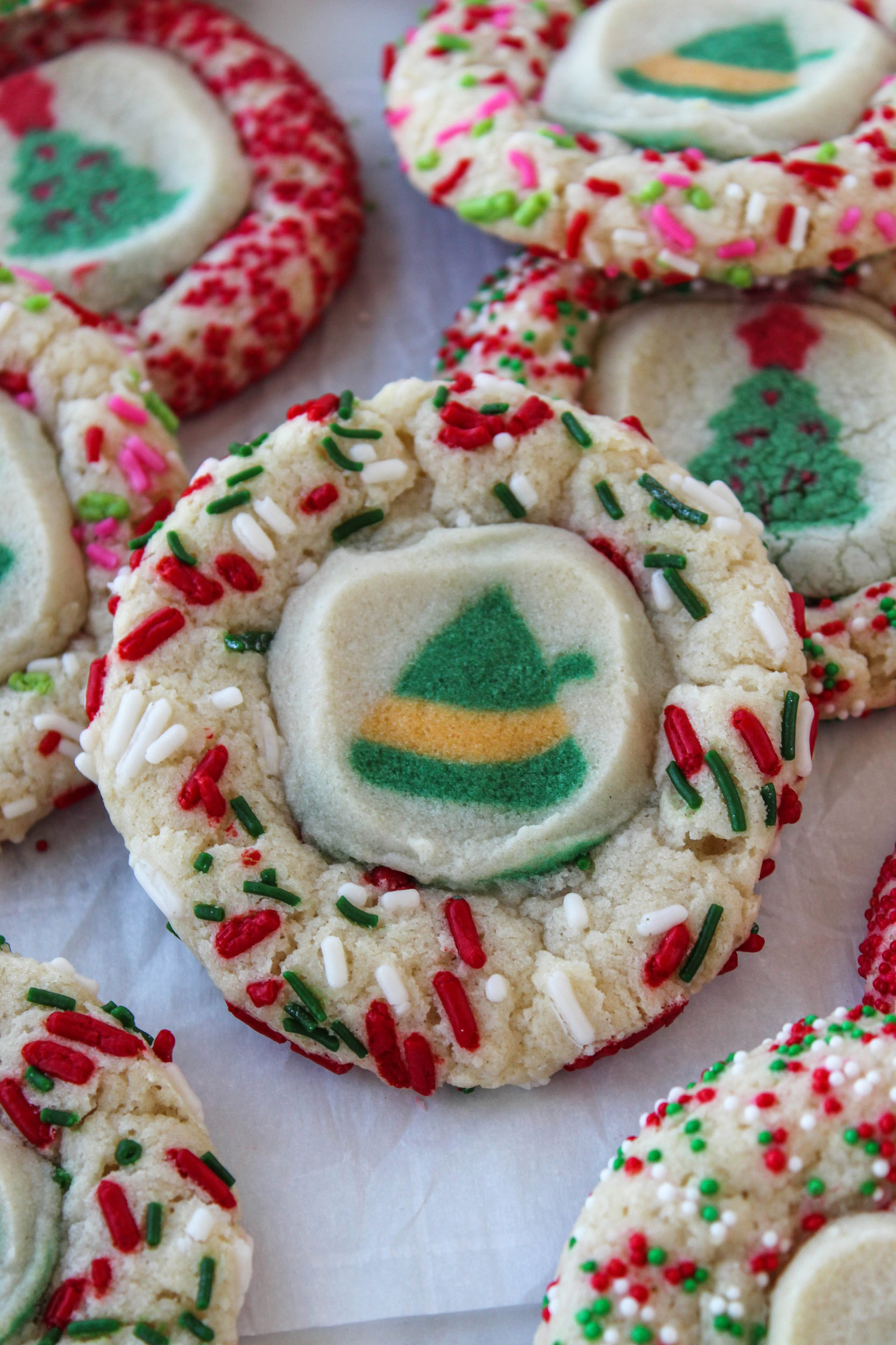 Stacked Sprinkle Christmas Cookies - Baking You Happier