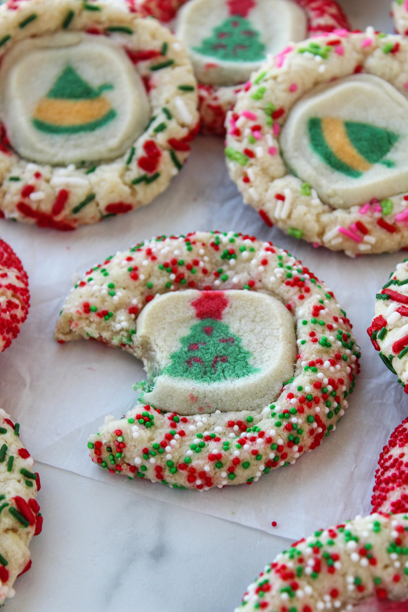 Stacked Sprinkle Christmas Cookies | Baking You Happier