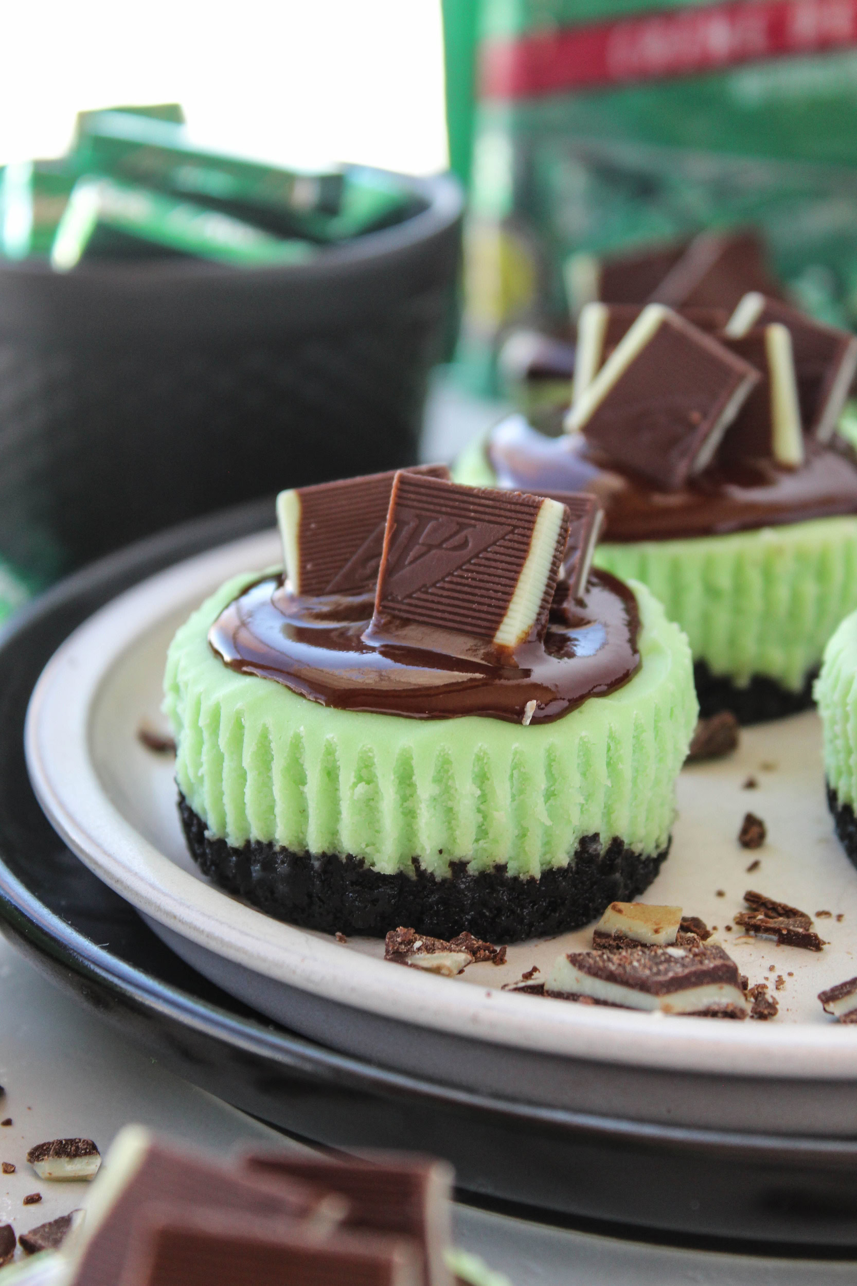 Andes Mint Mini Cheesecakes - Baking You Happier
