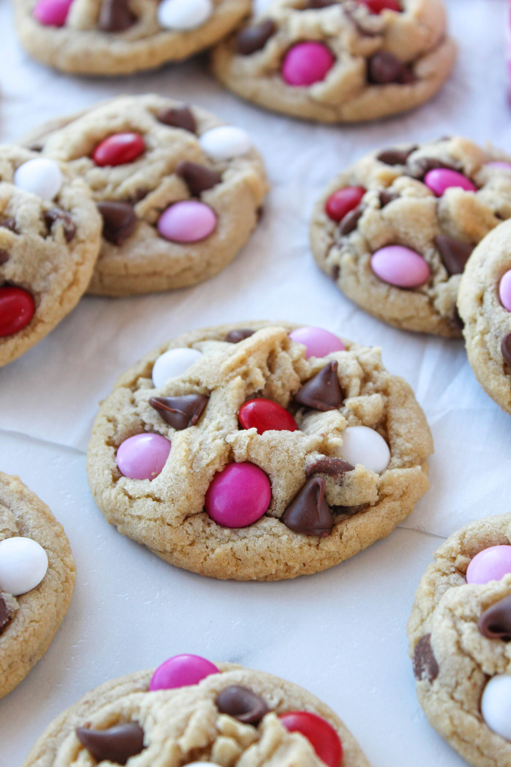 Valentine M&M Cookies - Baking You Happier