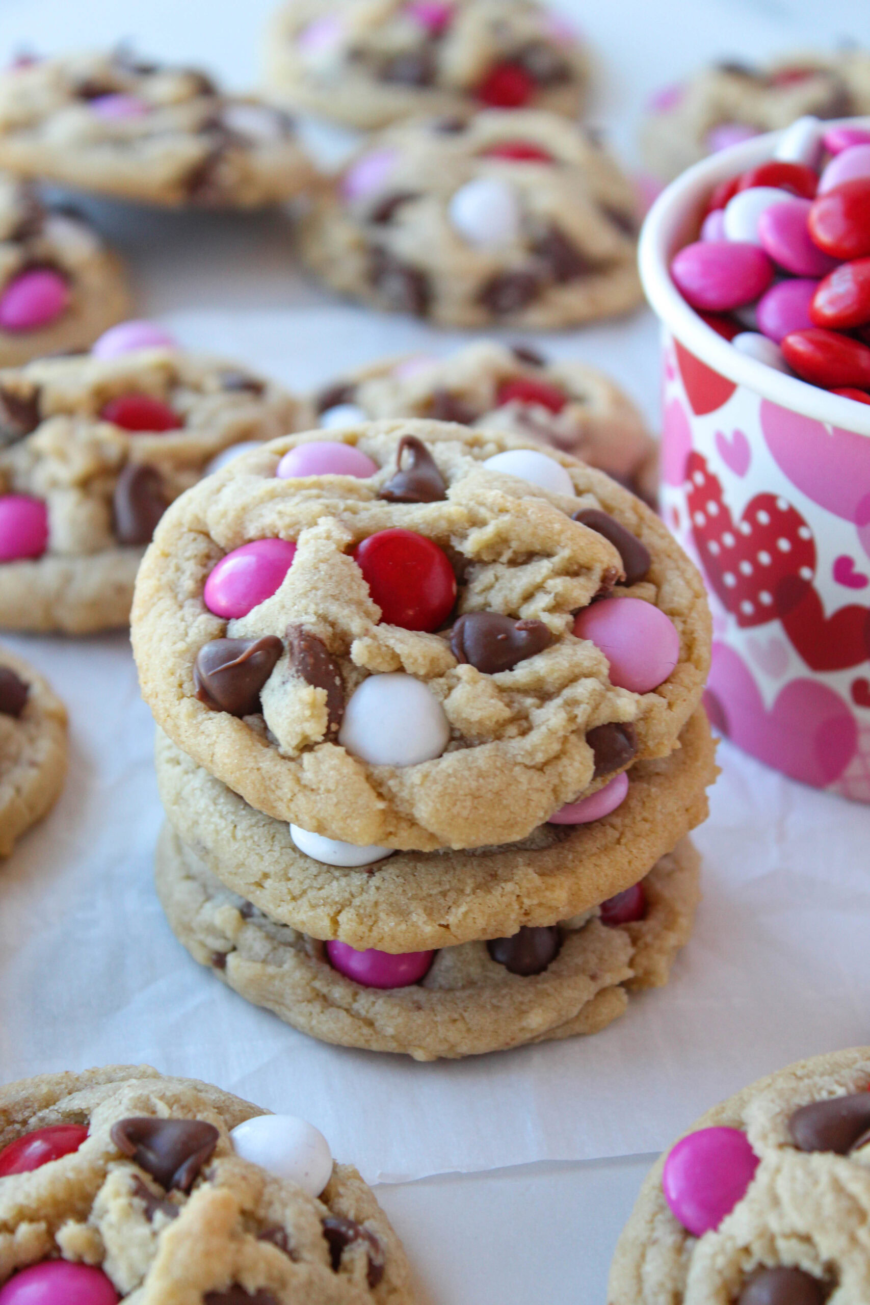 Valentine M&M Cookies | Baking You Happier
