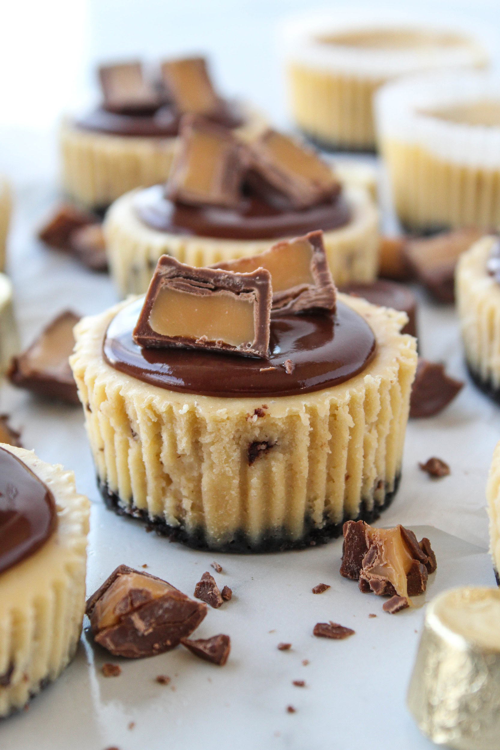 Mini Rolo Cheesecakes | Baking You Happier